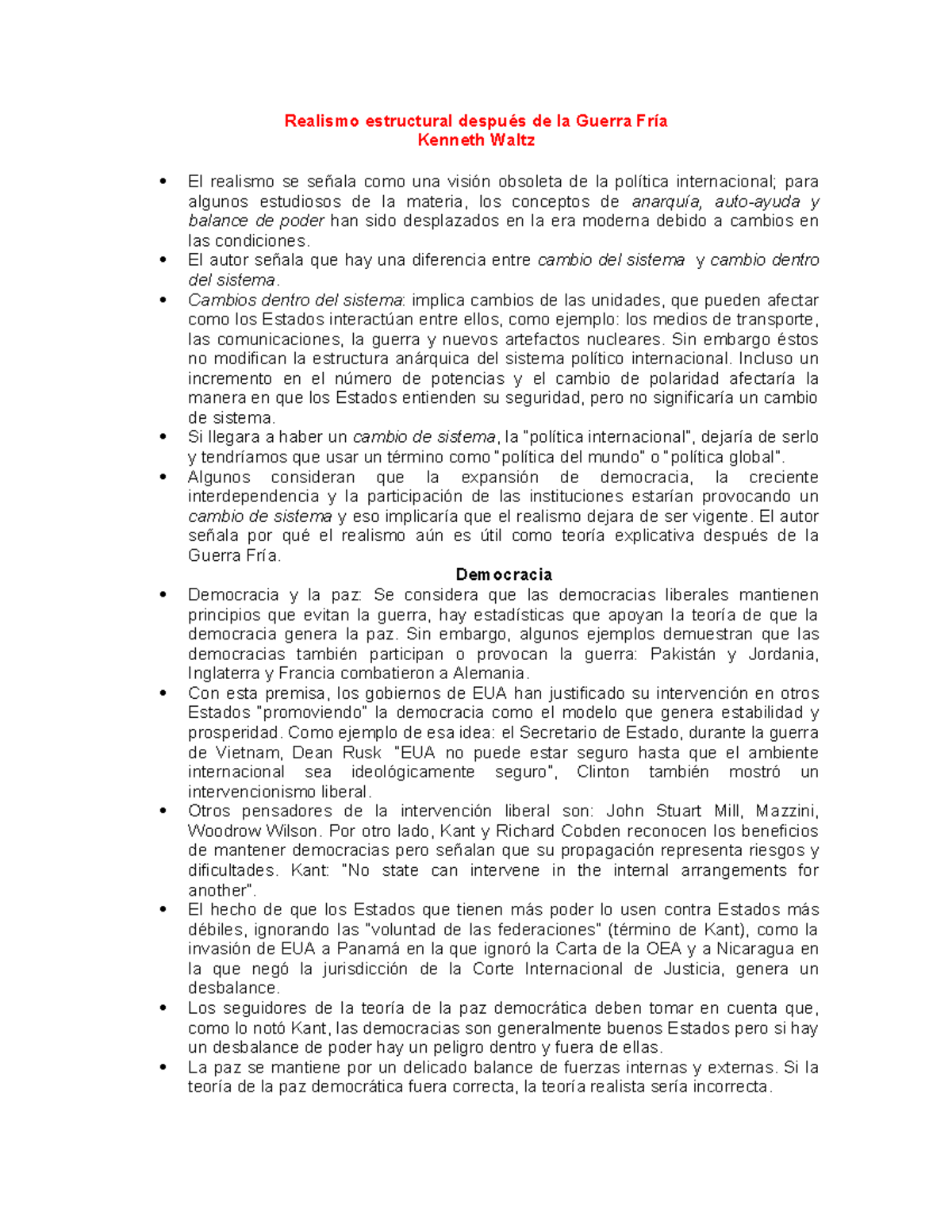 Waltz realismo estructural post GF - Realismo estructural después de la ...