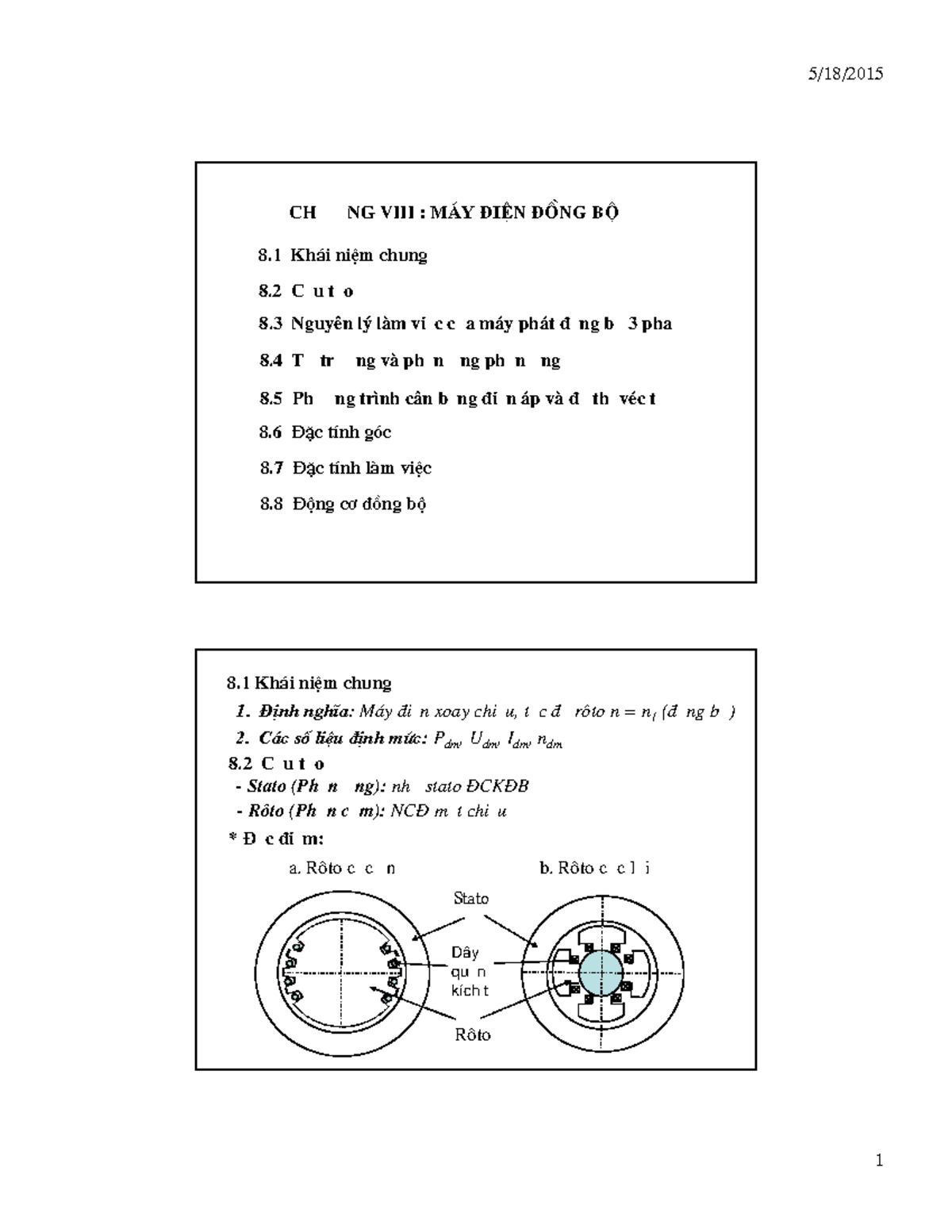 KTD Chuong 8 Student Version - CH ̄ ¡ NG VIII: m ̧y ®iÖn ®ång bé 8 Kh ̧i niÖm chung 8 C¿ u t¿ o ...