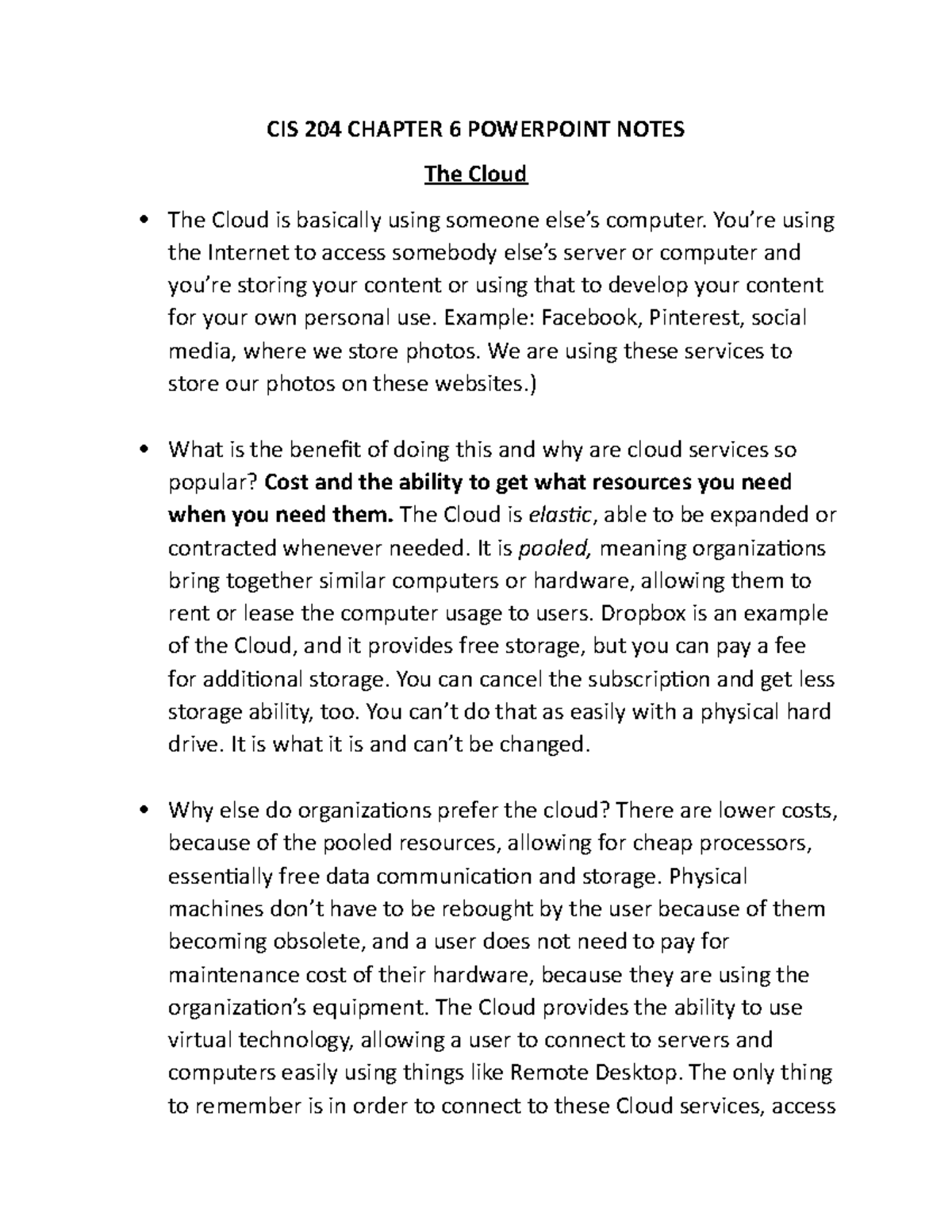 CIS 204 - Chapter 6 Power Point Notes - CIS 204 CHAPTER 6 POWERPOINT ...