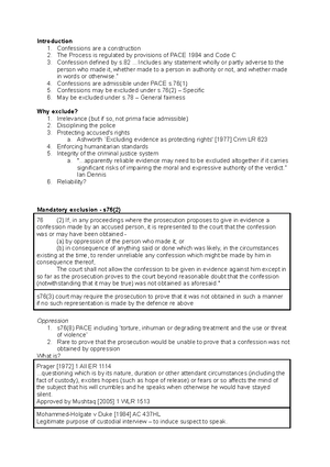 LA373 Evidence Construction Notes - The murder of Maxwell Confait Facts ...