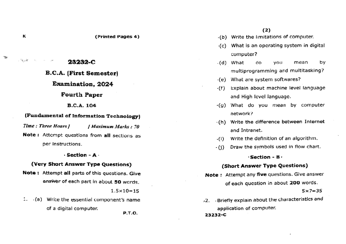 Bca 1 sem fundamental of information technology 23232 c 2024 - (2) K ...