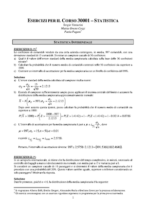Tavole Statistiche - La Tavola 1 la tavola della funzione di ...