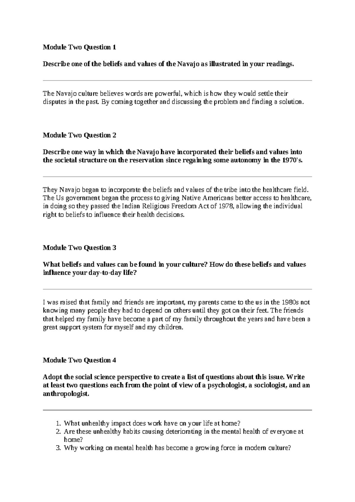 SCS 200 Applied Social Sciences (2) - Module Two Question 1 Describe ...