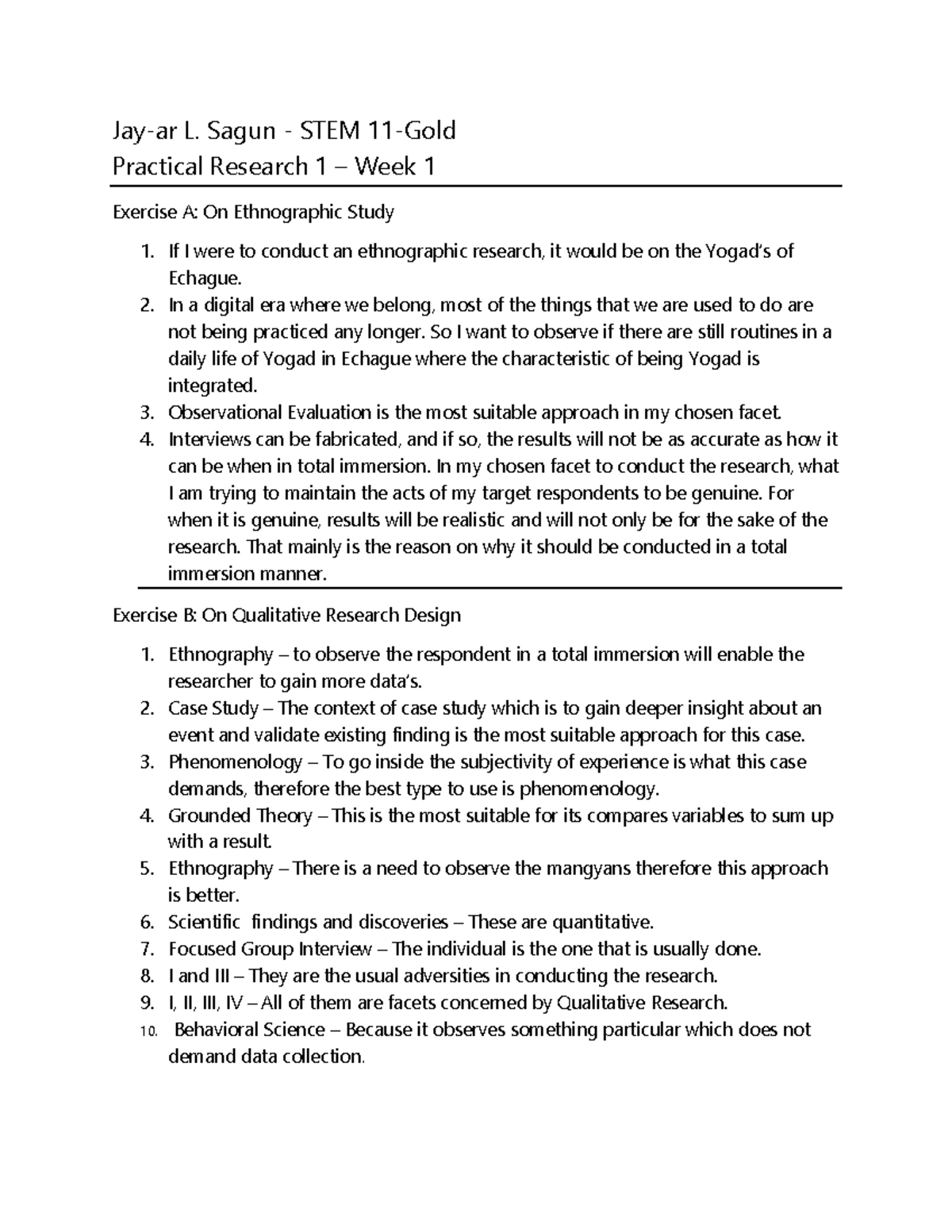 The forming of research Questionnaires in paper making. - Jay-ar L ...