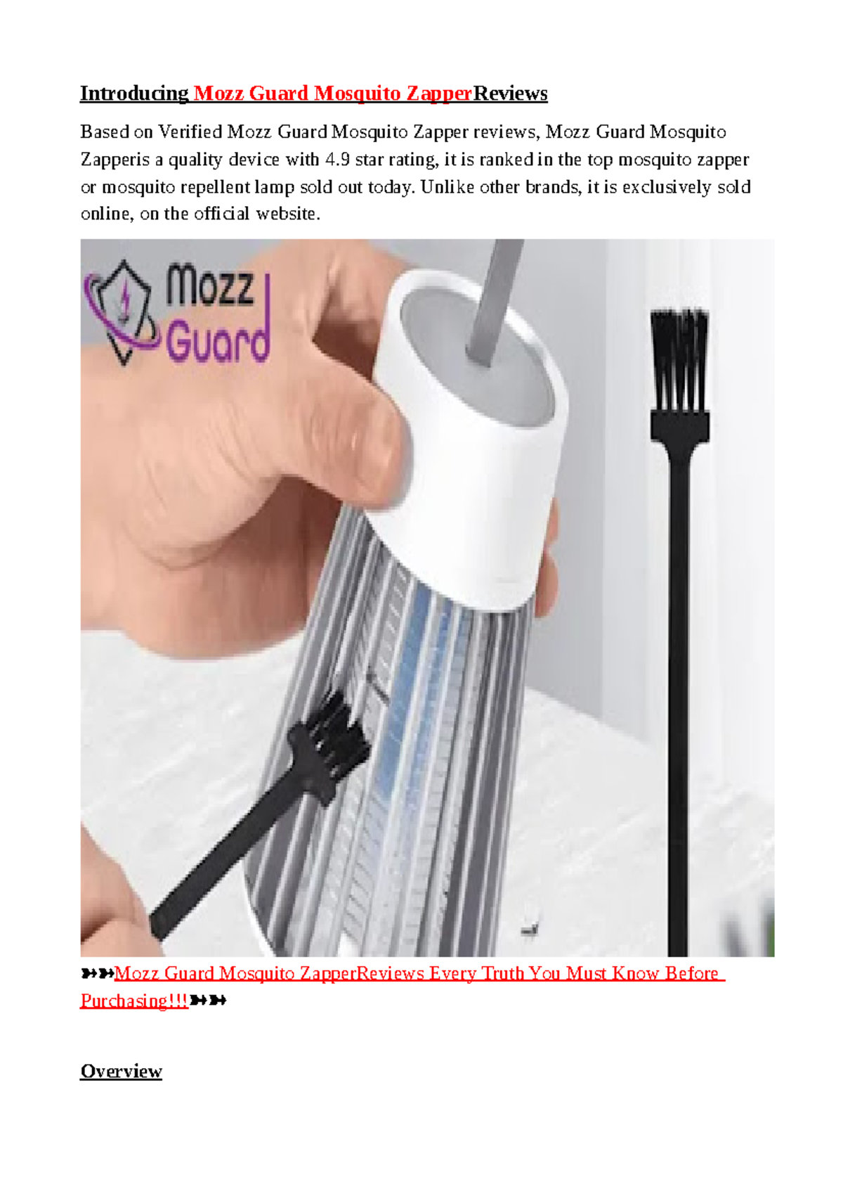 Mozz Guard Mosquito Zapper Reviews - What do Actual Real Customers That ...