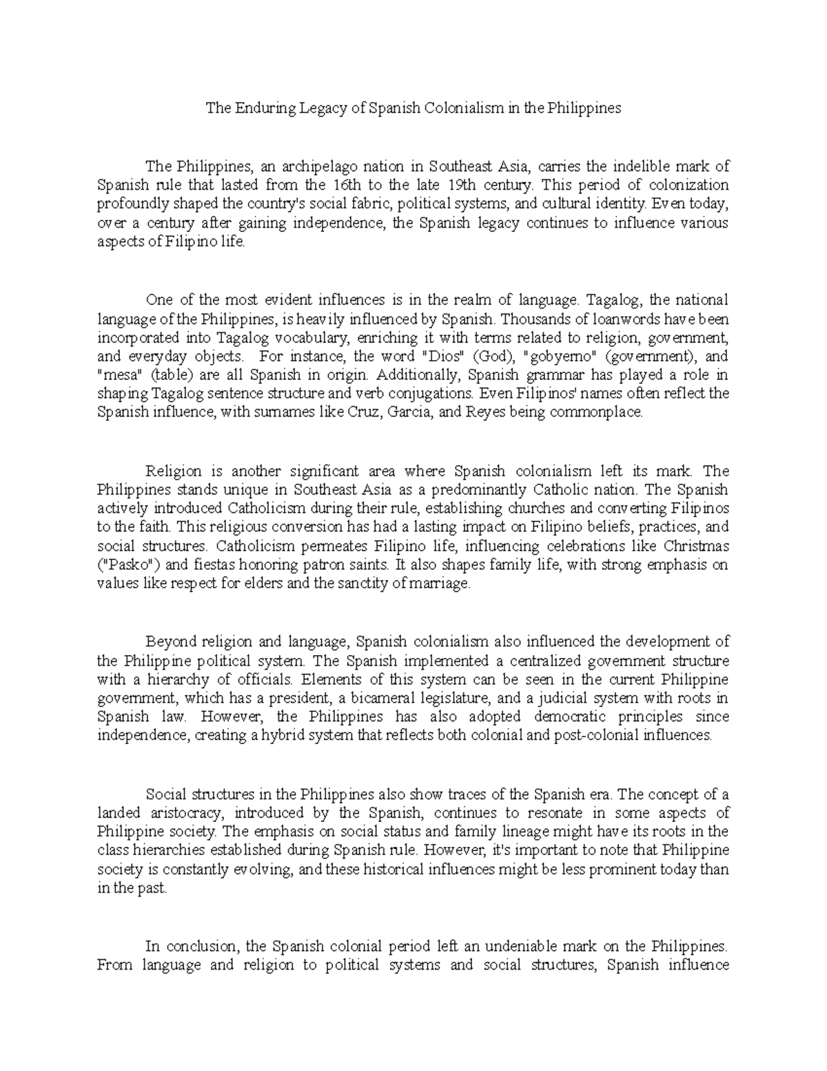 The Enduring Legacy of Spanish Colonialism in the Philippines - This ...