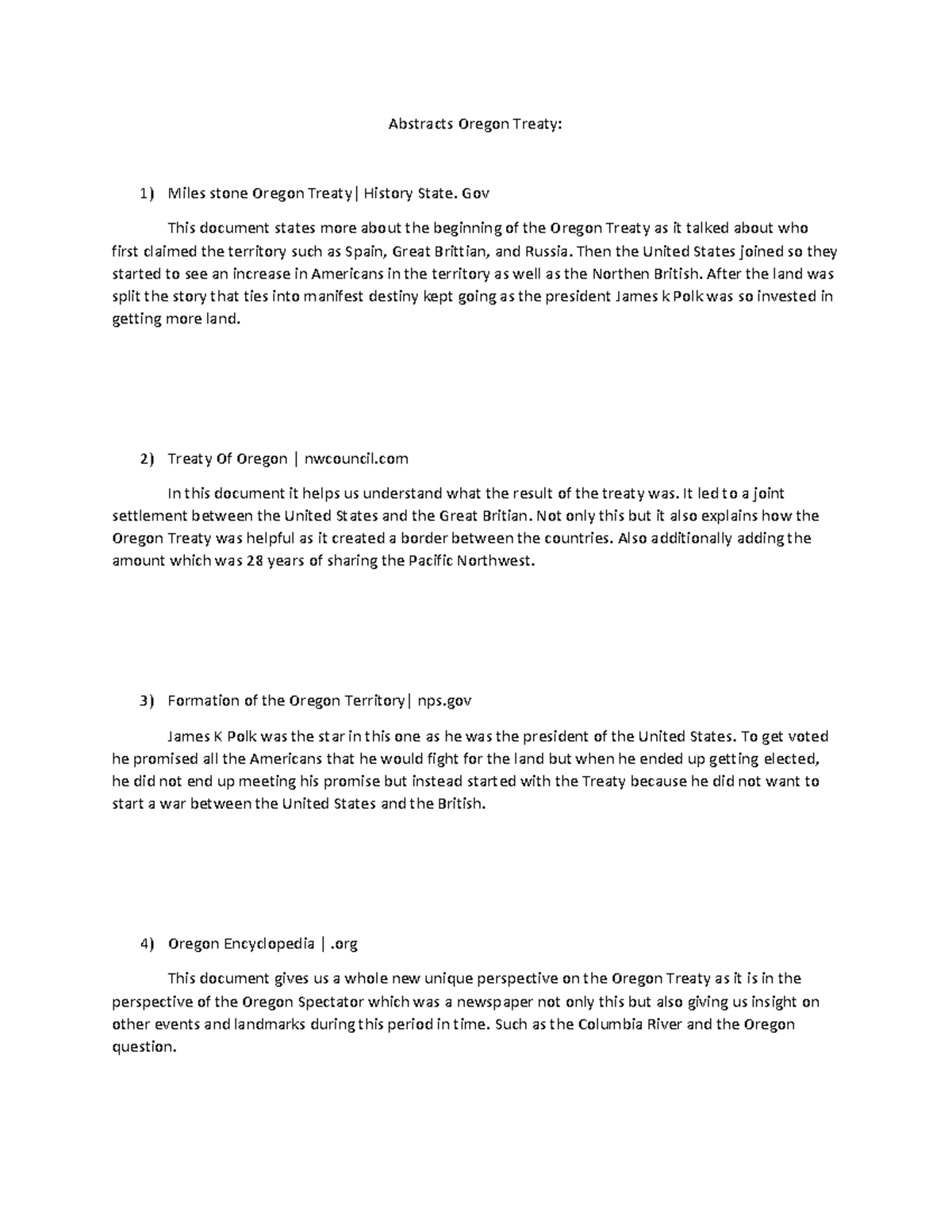 Abstracts Oregon Treaty - Gov This document states more about the ...