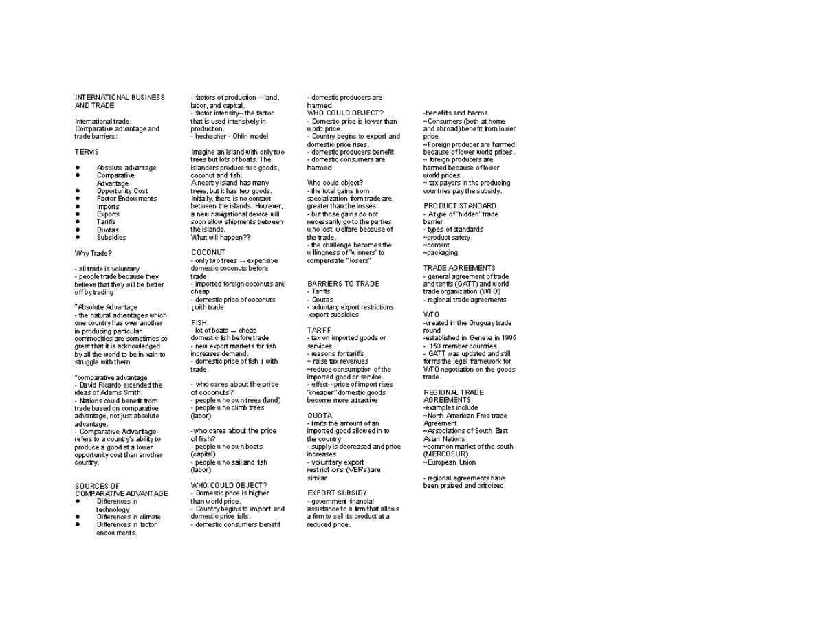 BA4 Guide - finance - INTERNATIONAL BUSINESS AND TRADE International ...