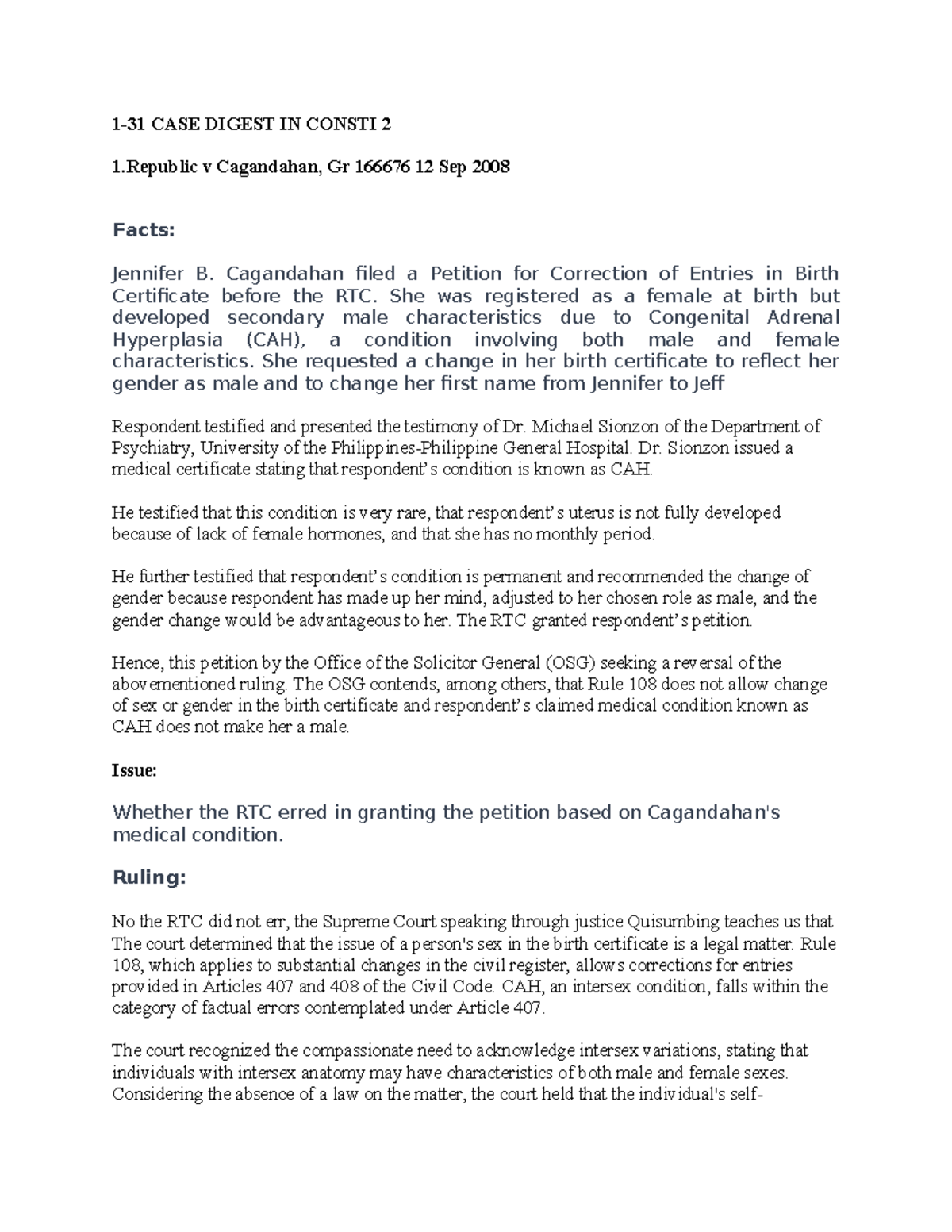 Cases Digest on Constitutional Law 2 - 1-31 CASE DIGEST IN CONSTI 2 1 v ...