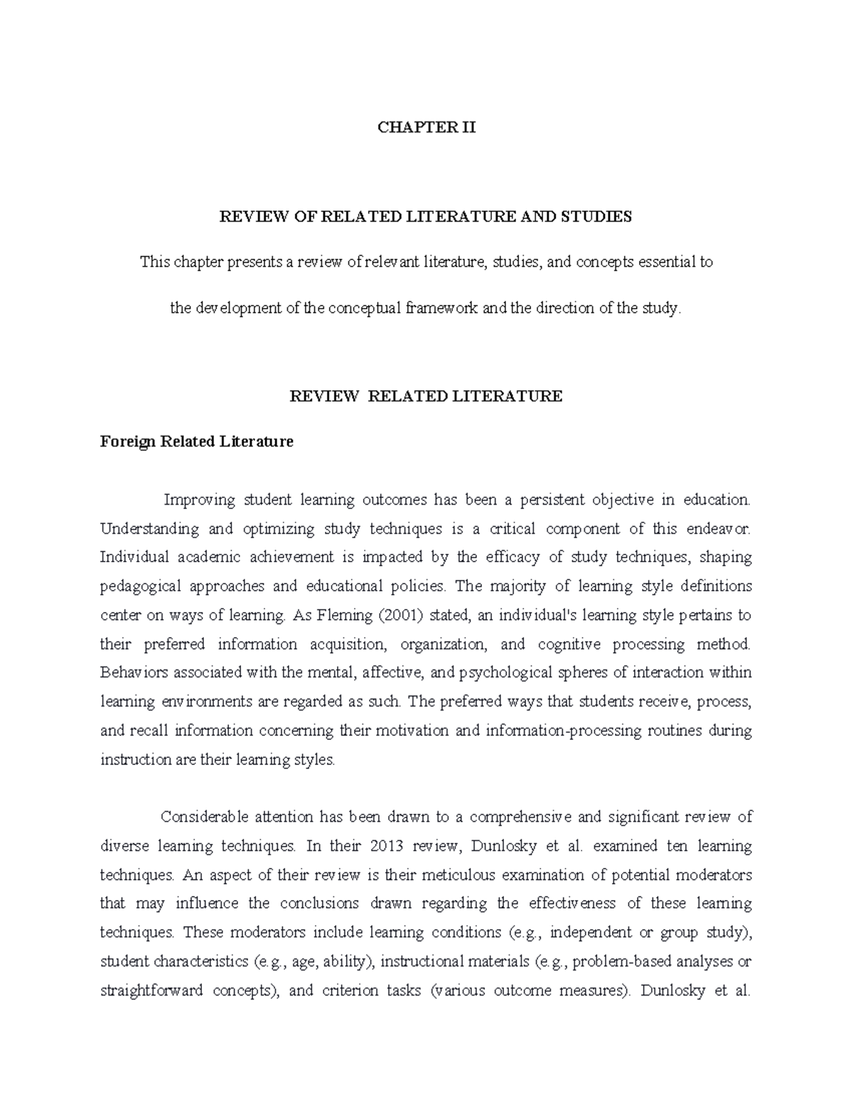 Chapter II - Study Techniques - CHAPTER II REVIEW OF RELATED LITERATURE ...