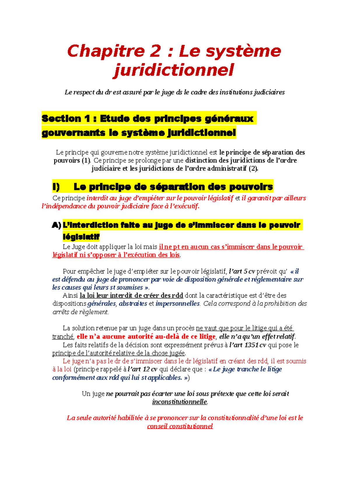 Chapitre 2 - Notes de cours introduction au droit - Chapitre 2 : Le ...