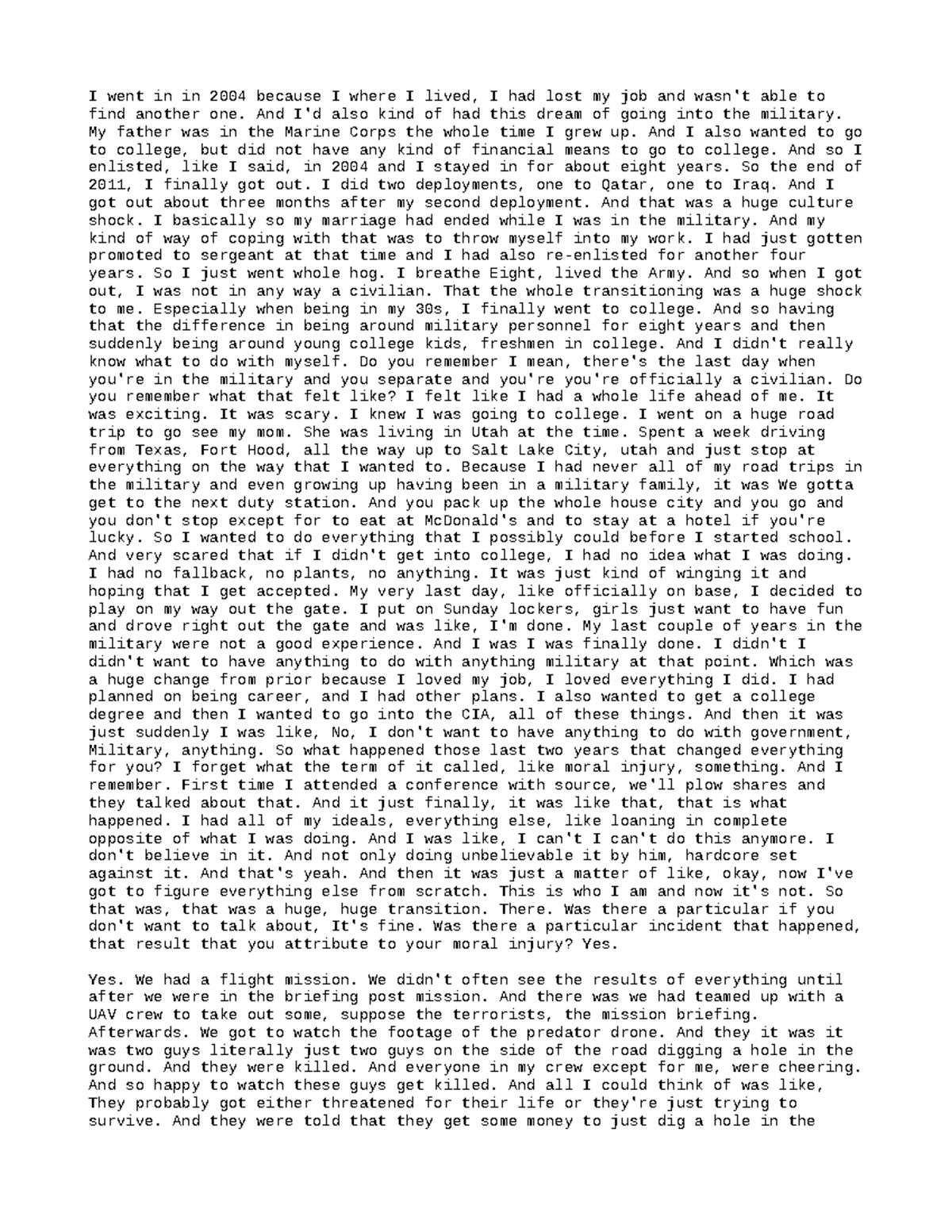 5848361 English - sss - I went in in 2004 because I where I lived, I ...