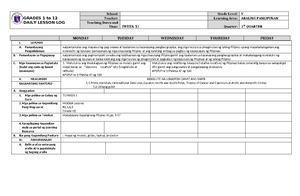 Sanhi AT Bunga DLP COT 3 - lesson plan for COT - Daily Lesson Log Date: November 27, 2019 ...