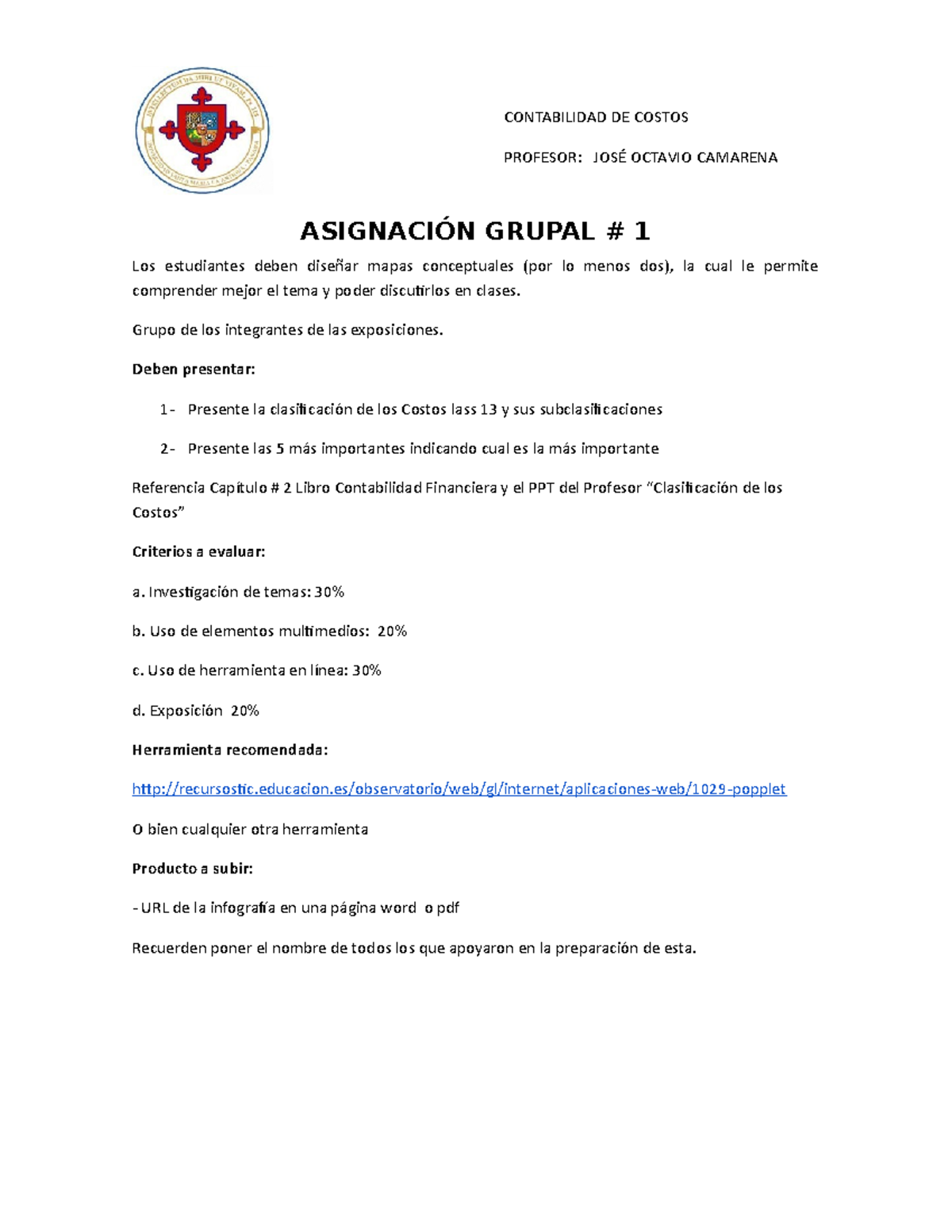 Asignación Grupal 1 Mapa Conceptual - CONTABILIDAD DE COSTOS PROFESOR ...