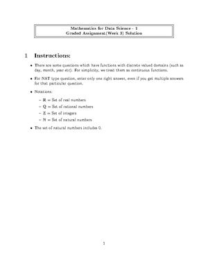 Maths 1 Week 5 GA - Week 8 Graded Assignment Question Mathematics for Data Science - 1 A graph ...