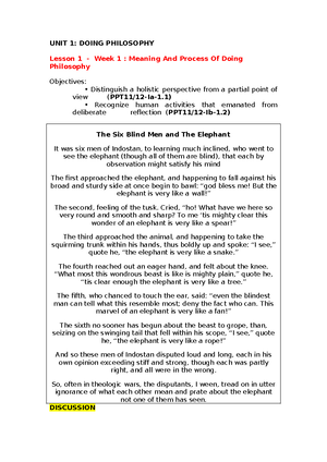 Philosophy Week 11-20 Grade 11 - PHILOSOPHY WEEK 11 – 20 According to ...