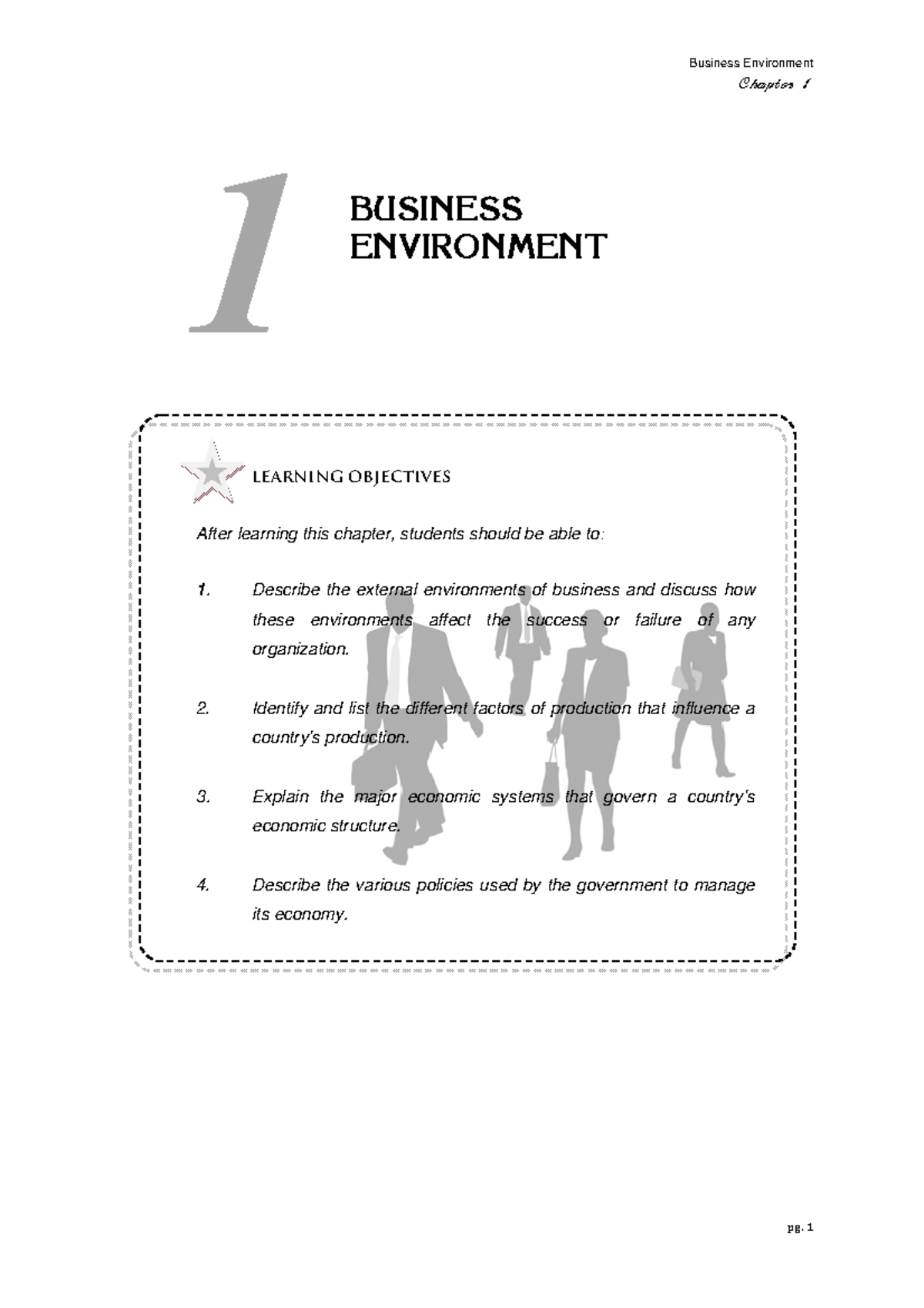 Chapter 1 - Chapter 1 LEARNING OBJECTIVES After learning this chapter ...