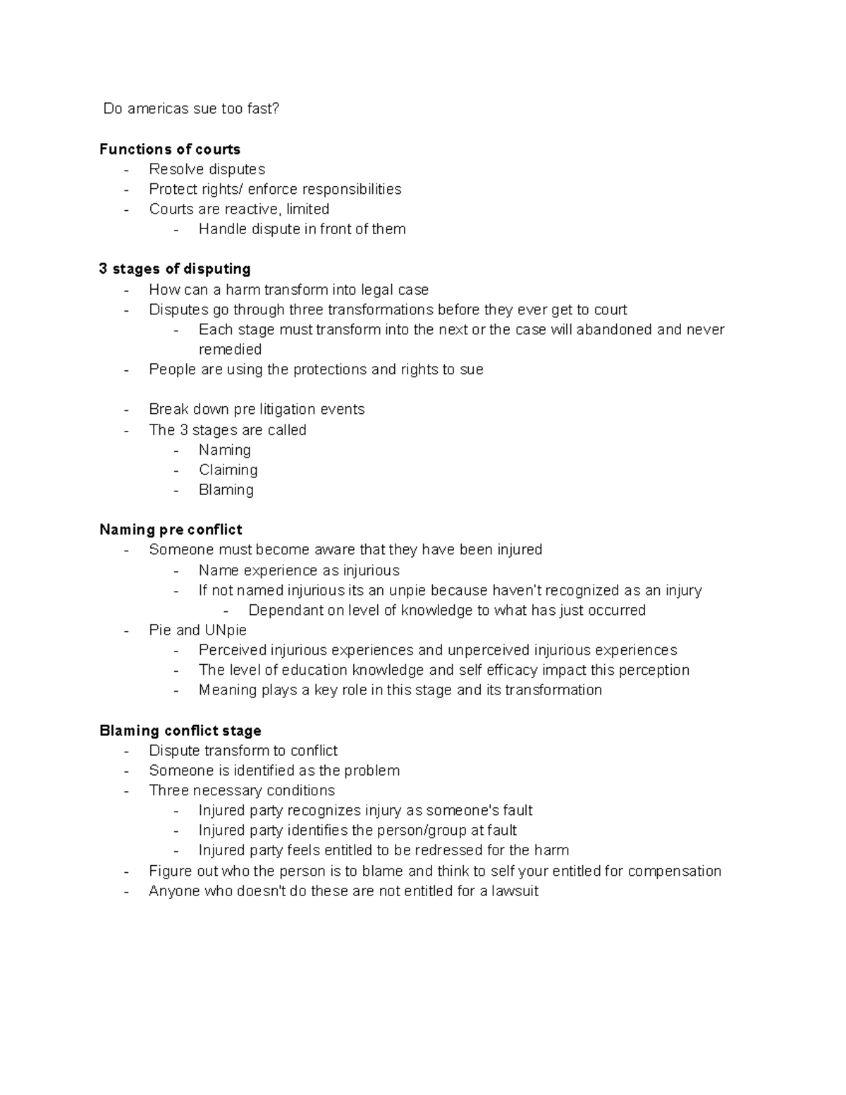 7a Naming, Blaming and Claiming - Do americas sue too fast? Functions ...