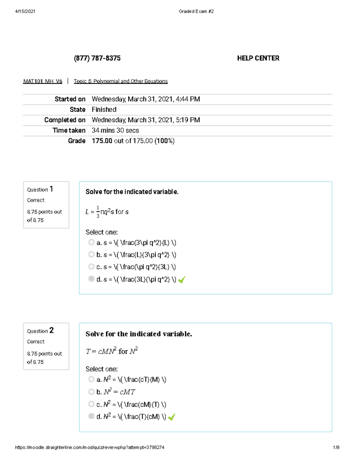 Math Graded Exam 2 Assignment Material MAT101 MH V6 Topic 5 Math Graded Exam 2 Assignment Material MAT101 MH V6 Topic 5