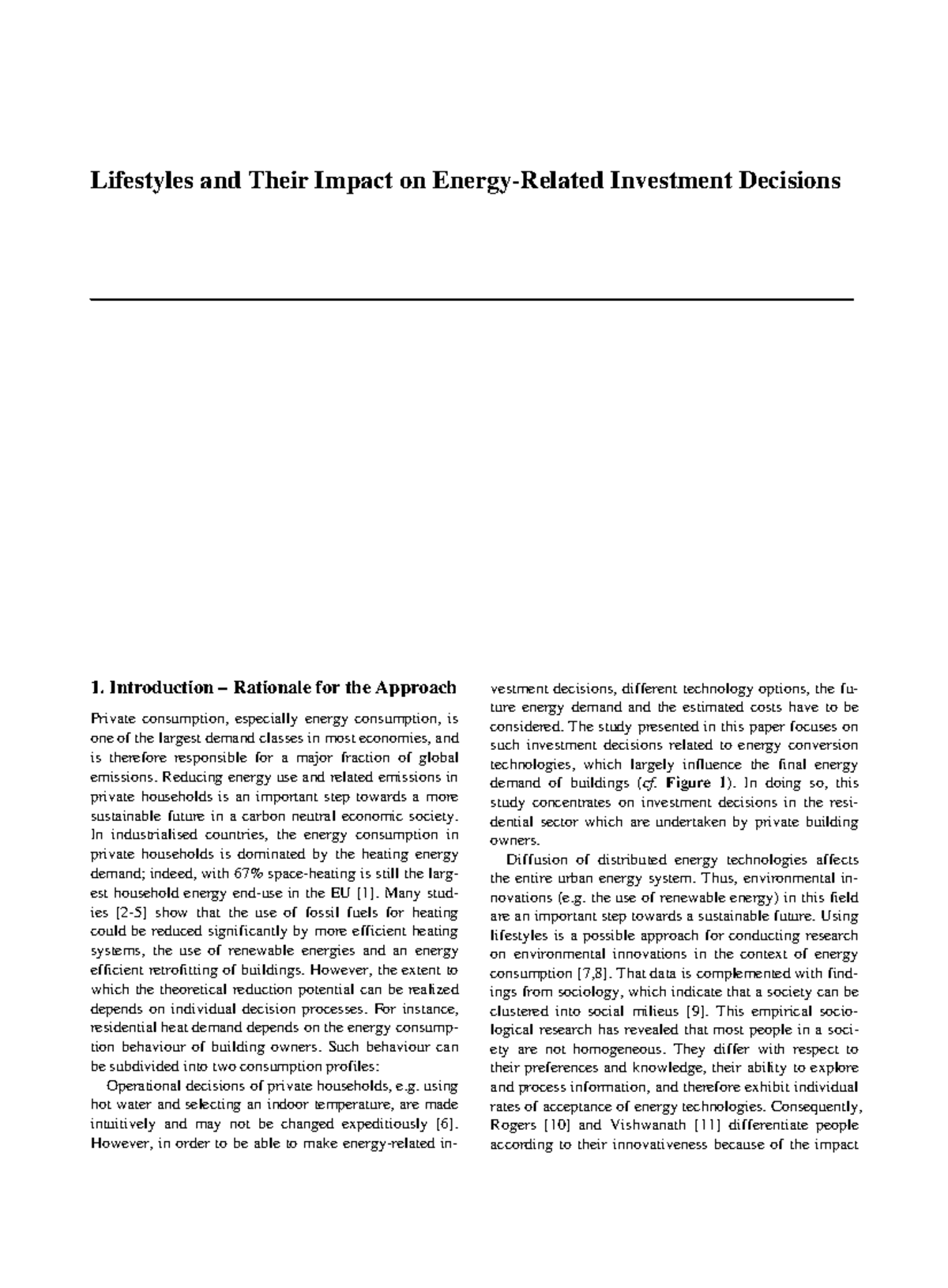 Lifestyles and Their Impact on Energy-Related Investment Decisions ...