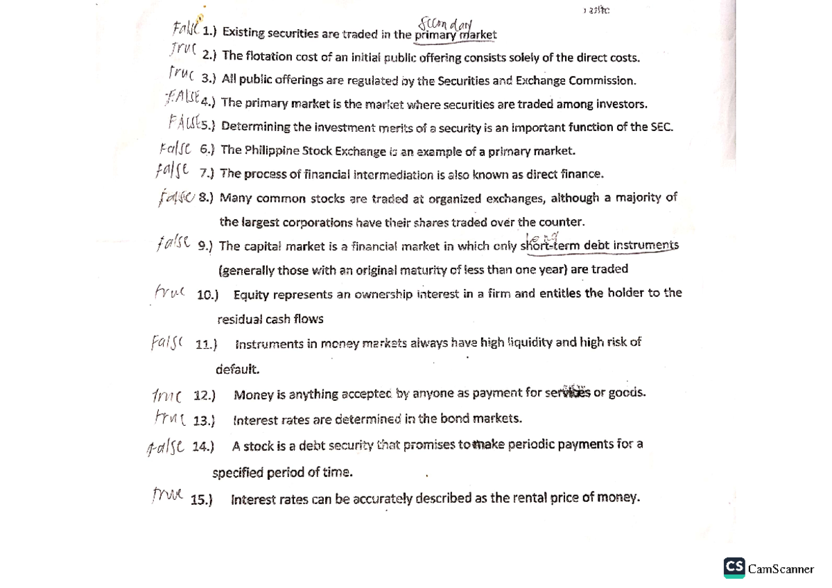 Fin Man - Question and answer - Accountancy - CamScanner CamScanner ...