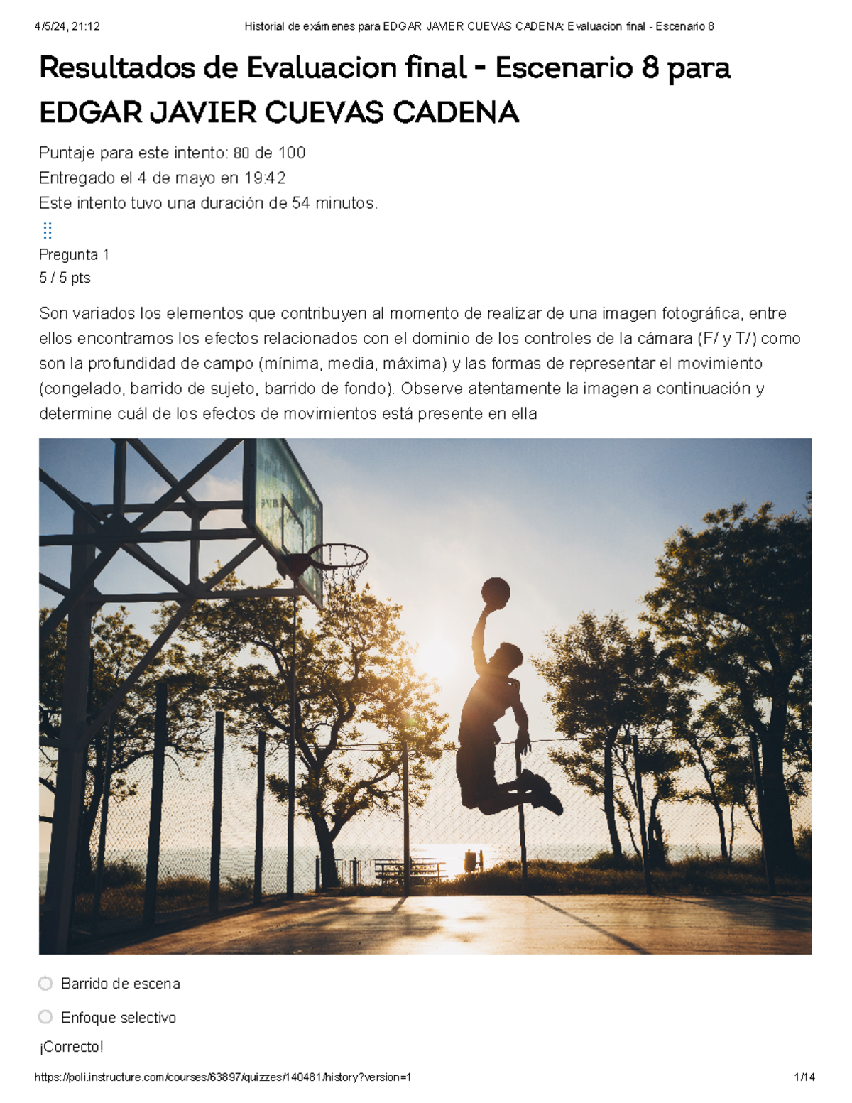 Evaluacion final - Escenario 8 intento 1 - Resultados de Evaluacion final - Escenario 8 para ...