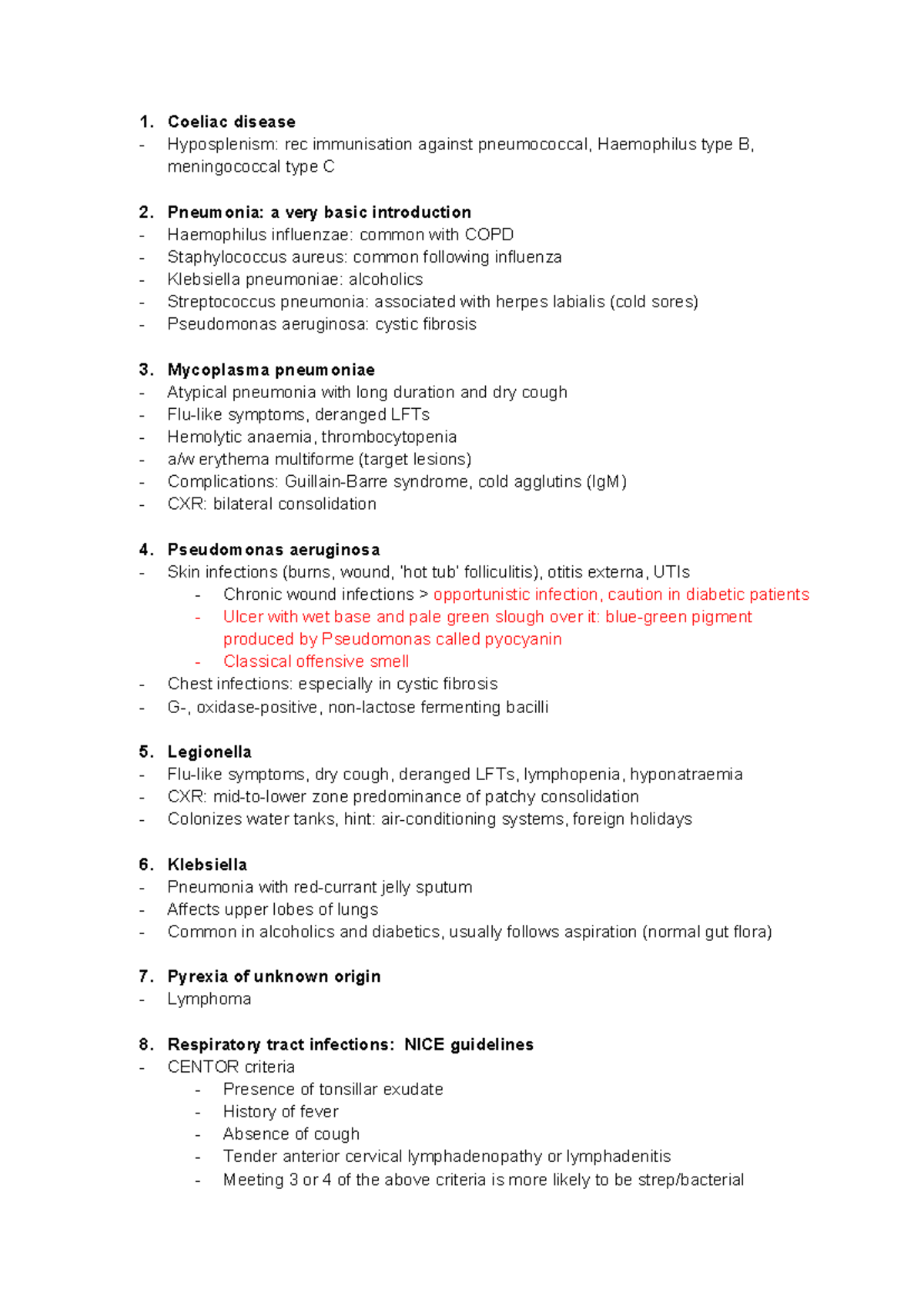 Facts Sheet - Crash Course Infectious Diseases ver - Coeliac disease ...