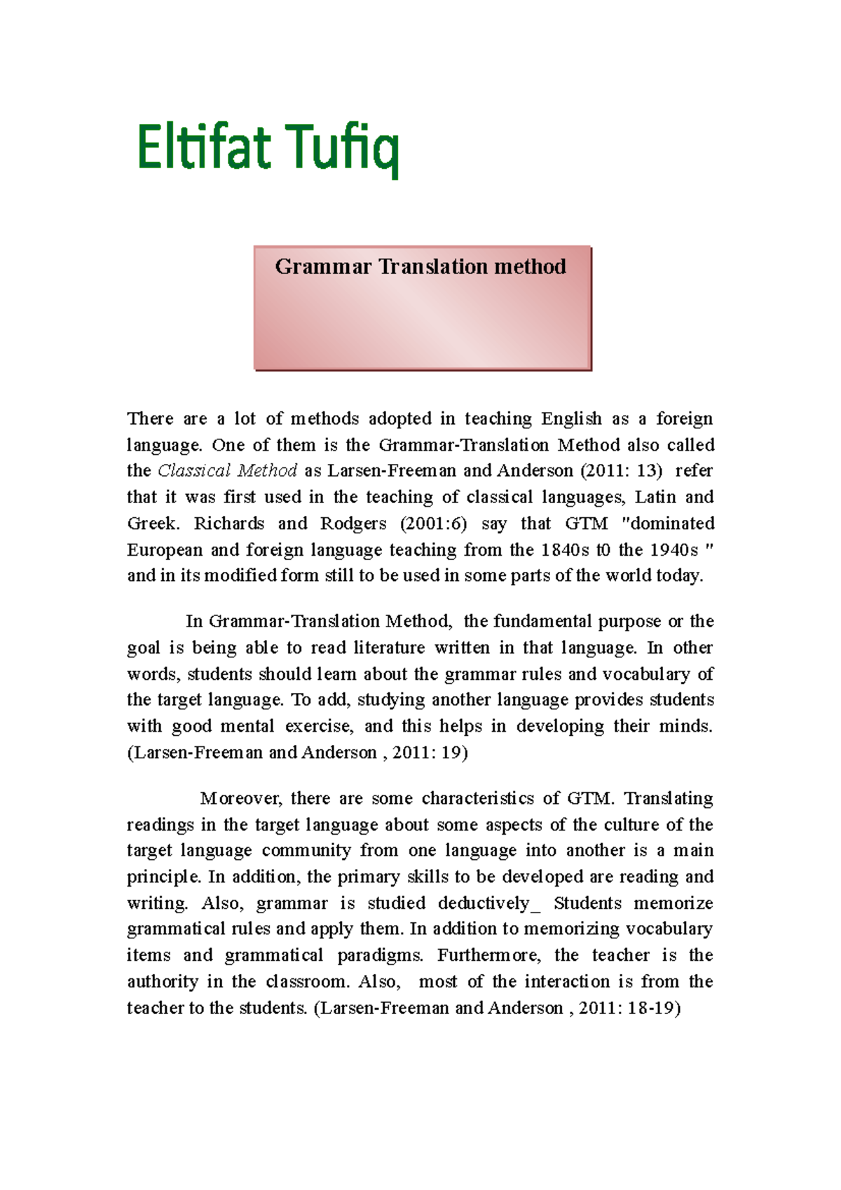 Content - ELT English Language Teaching - There are a lot of methods ...