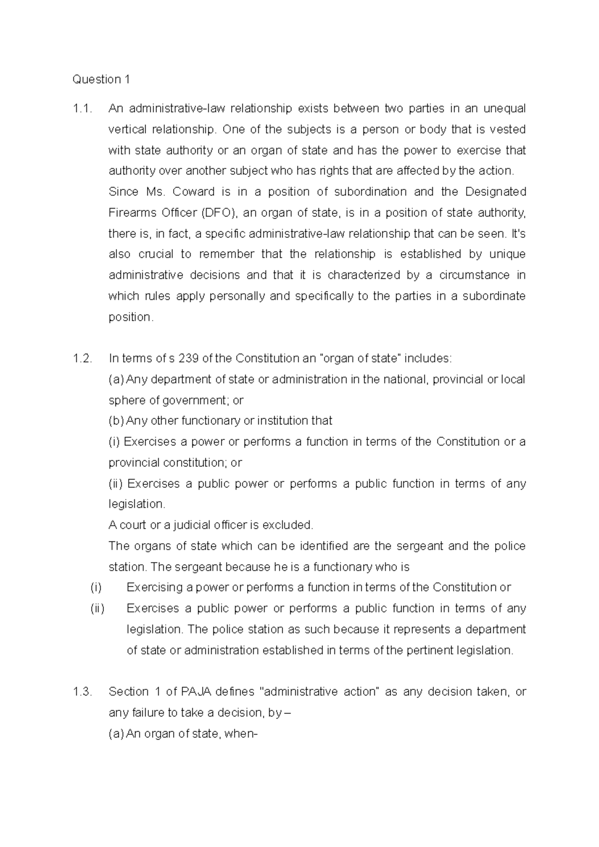 Administration LAW - 2022 semester 2 assignment 1 - Question 1 An administrative-law ...