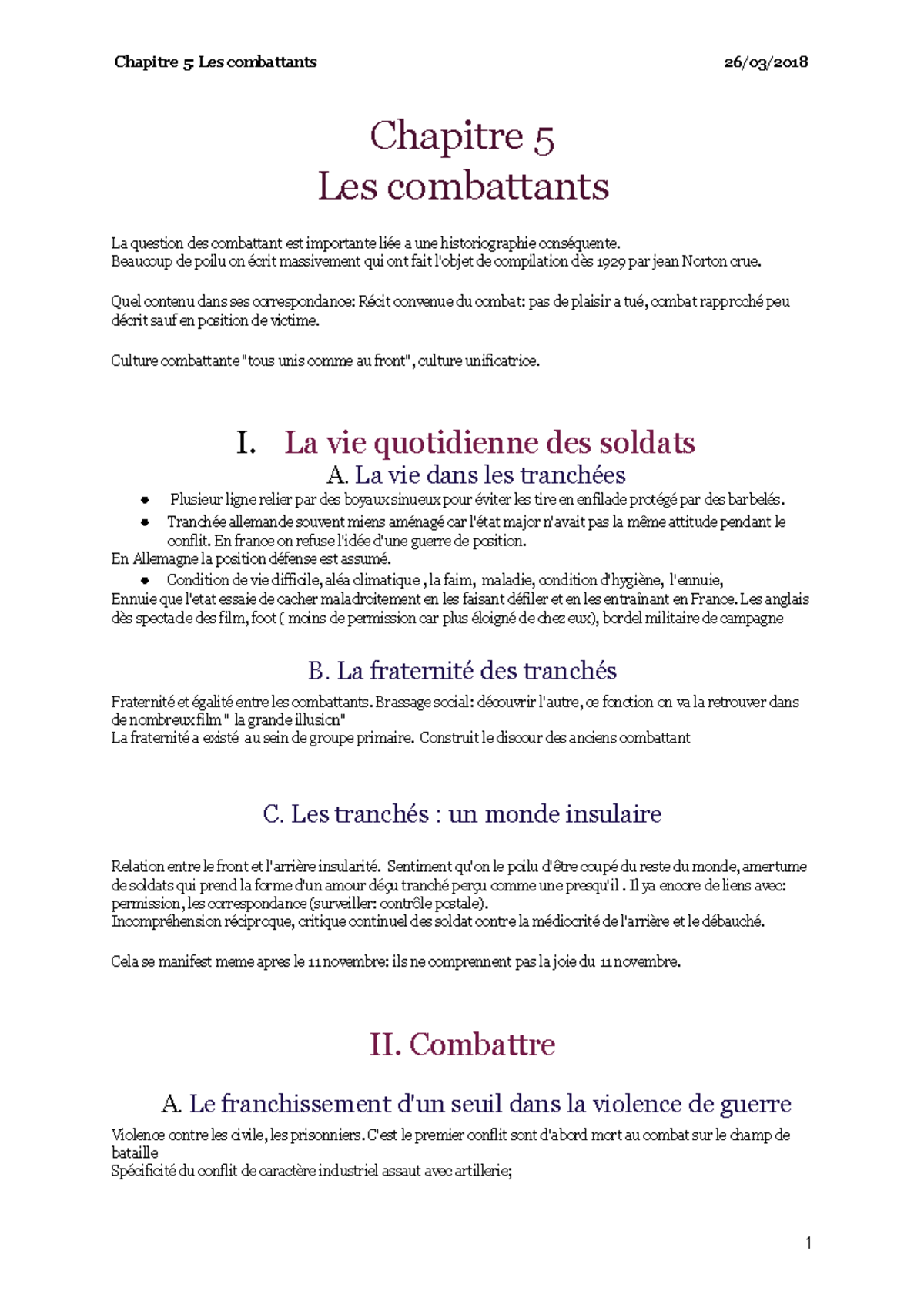 Chapitre 5 Les combattants - Chapitre 5: Les combattants 26/03 ...
