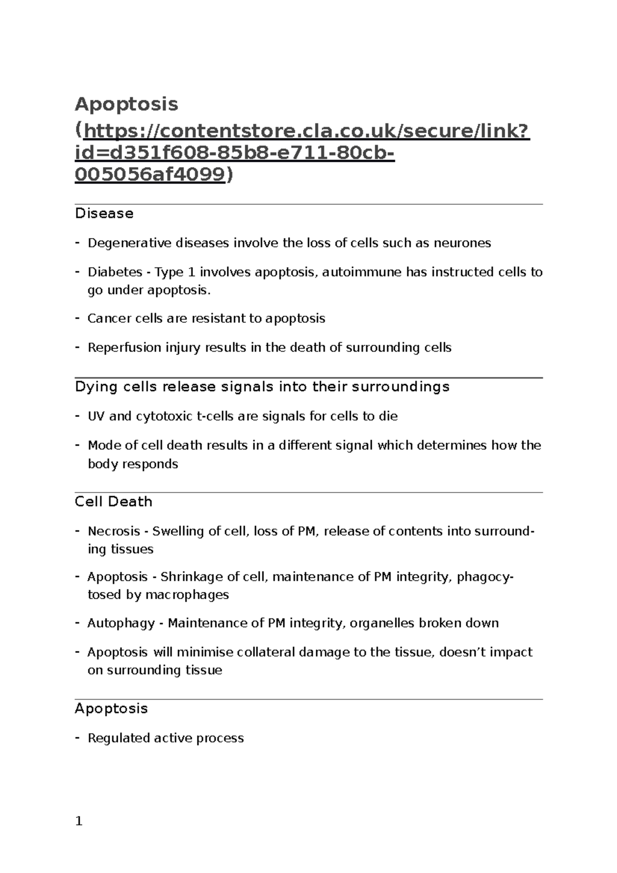 Lecture 2 - Apoptosis (contentstore.cla.co/ secure/link?id=d351f608 ...