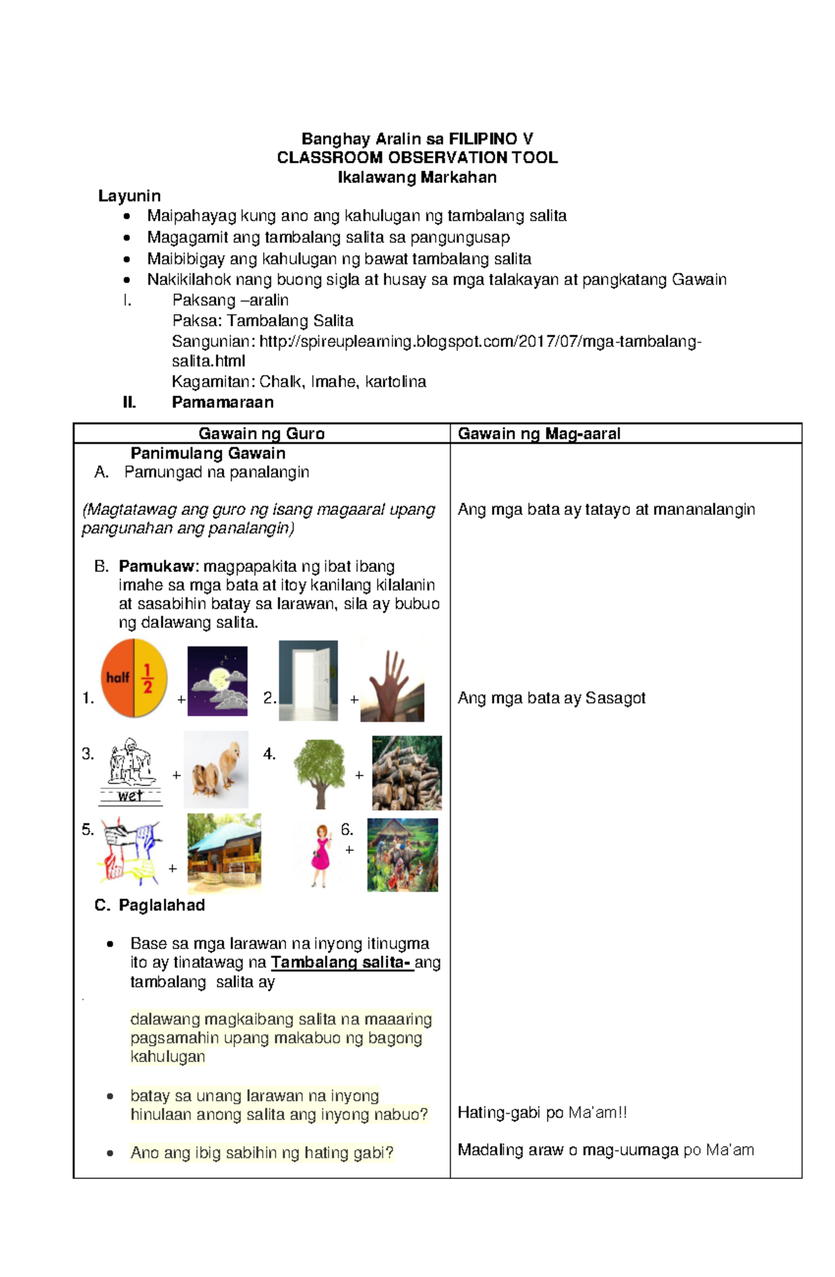 415253087 Detailed Lesson Plan in Filipino V - Banghay Aralin sa ...