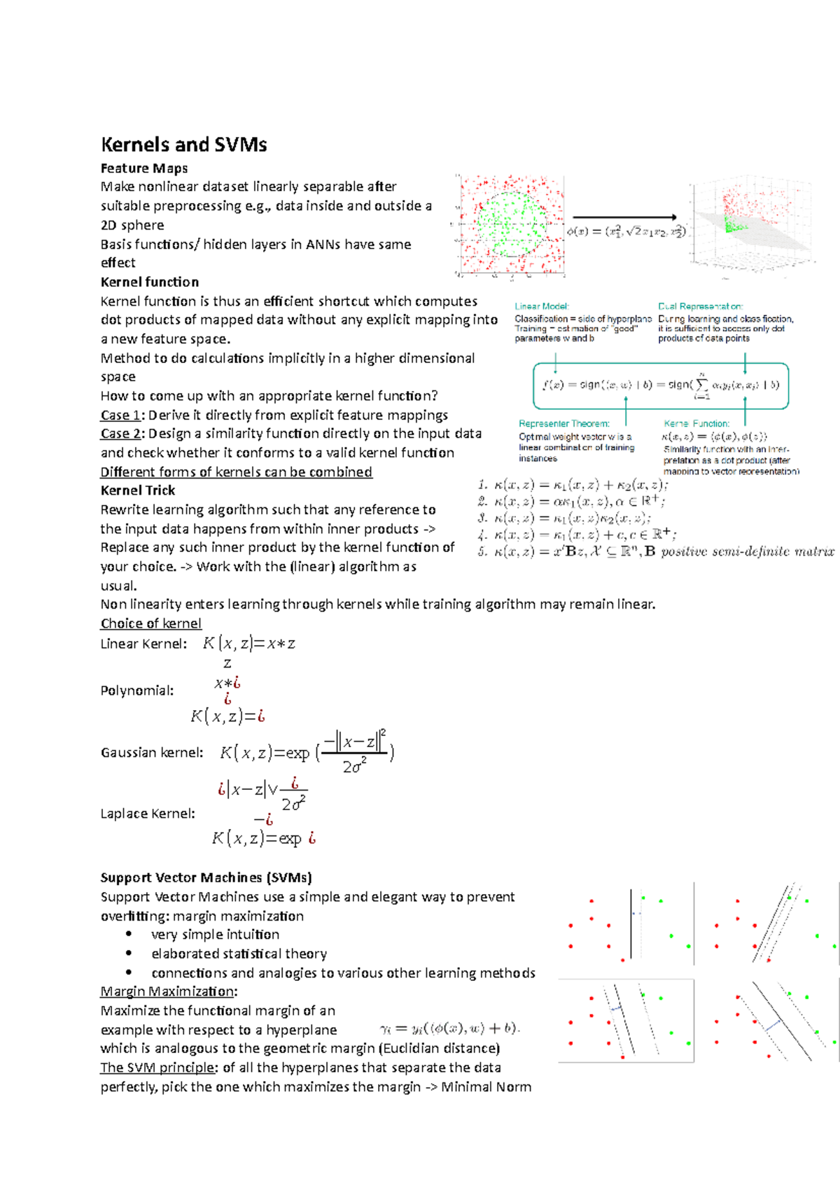 Zusammenfassung Knowledge Discovery Part 4 - Kernels and SVMs Feature Maps Make nonlinear ...