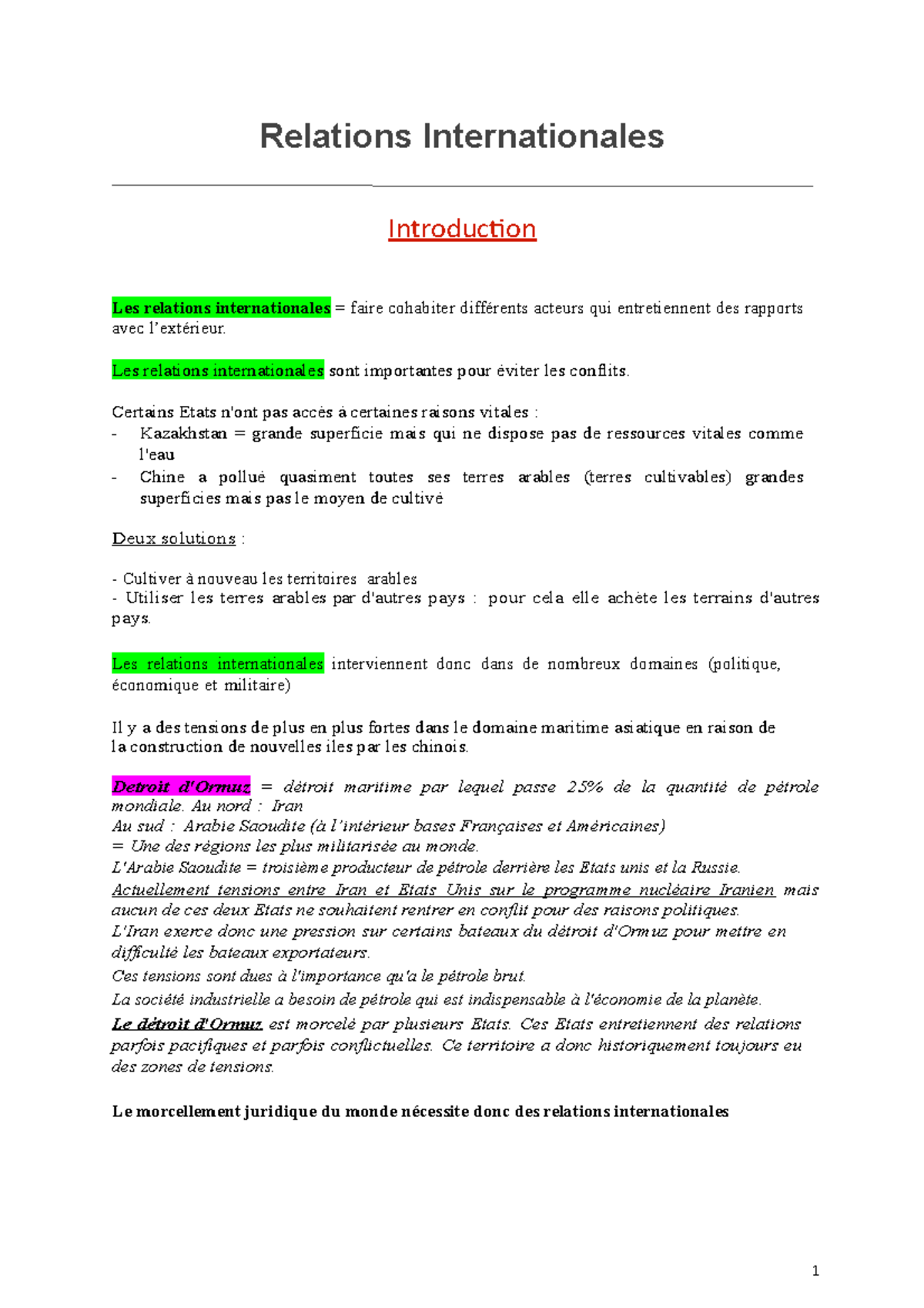 Relations Internationales - 2020 - Relations Internationales ...