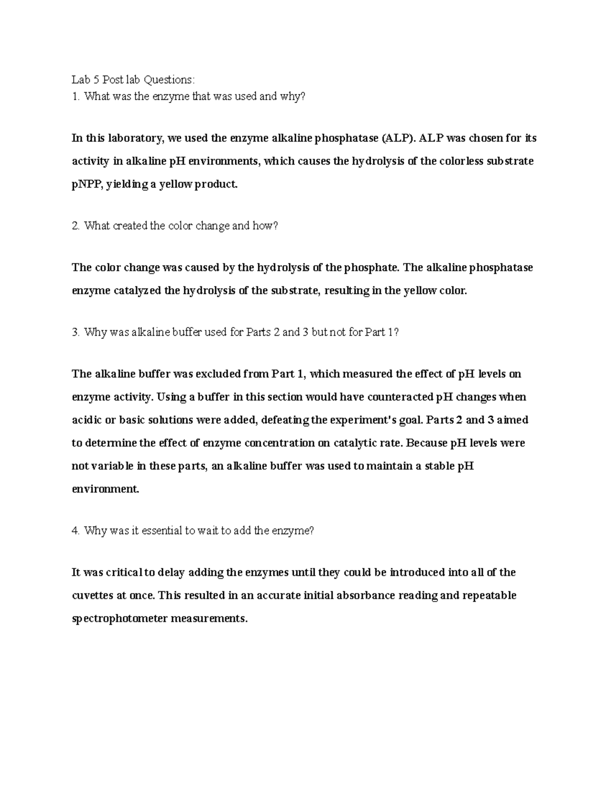 Lab 5 Post-Lab Questions - Lab 5 Post lab Questions: What was the ...