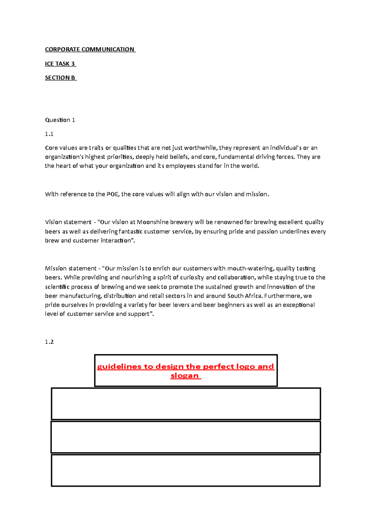 New ice task 3 - work given by the lecturer to complete for marks ...