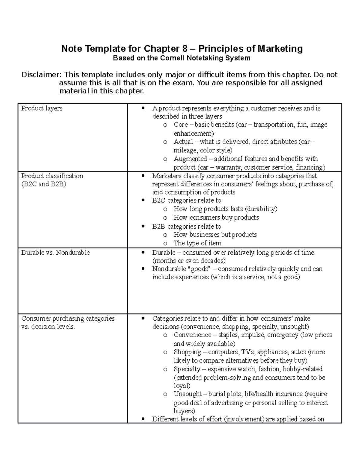 MAR3023 Chapter 08 - Note Template for Chapter 8 – Principles of ...