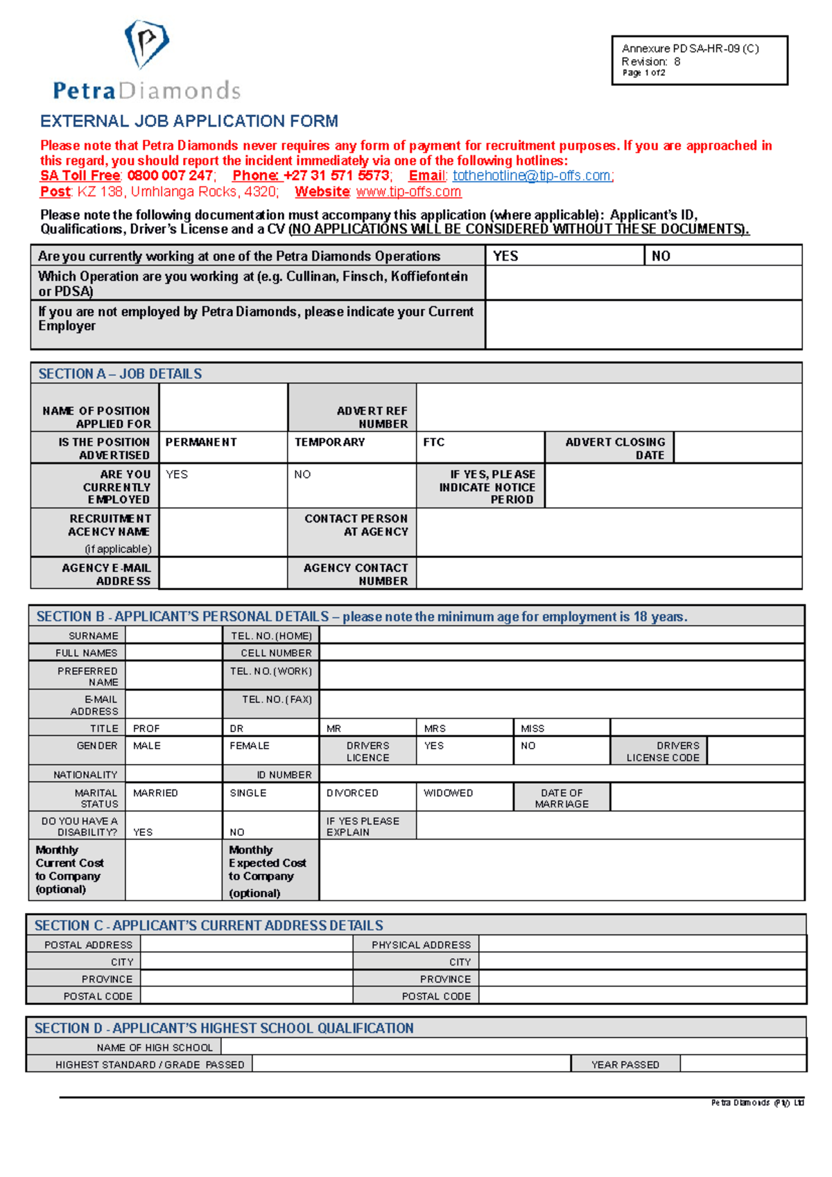 PDSA-HR-09-C-PDSA-External-Application-Form-08.10.21-4 - EXTERNAL JOB ...