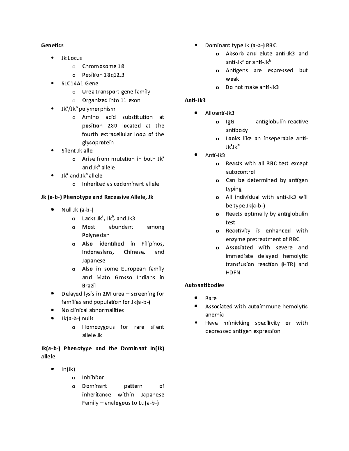 BB - KIDD BGS - Kidd blood group system - Genetics Jk Locus o ...