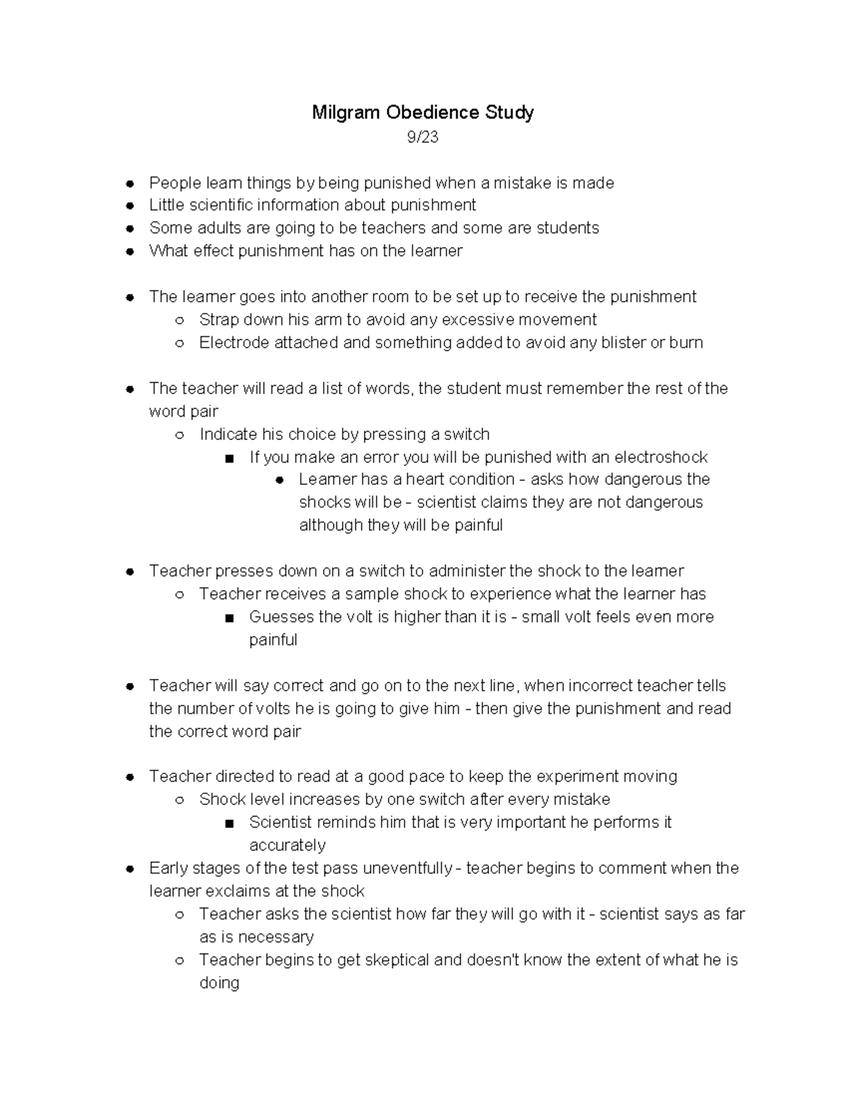 Milgram Obedience Study - Milgram Obedience Study 9/ People learn ...