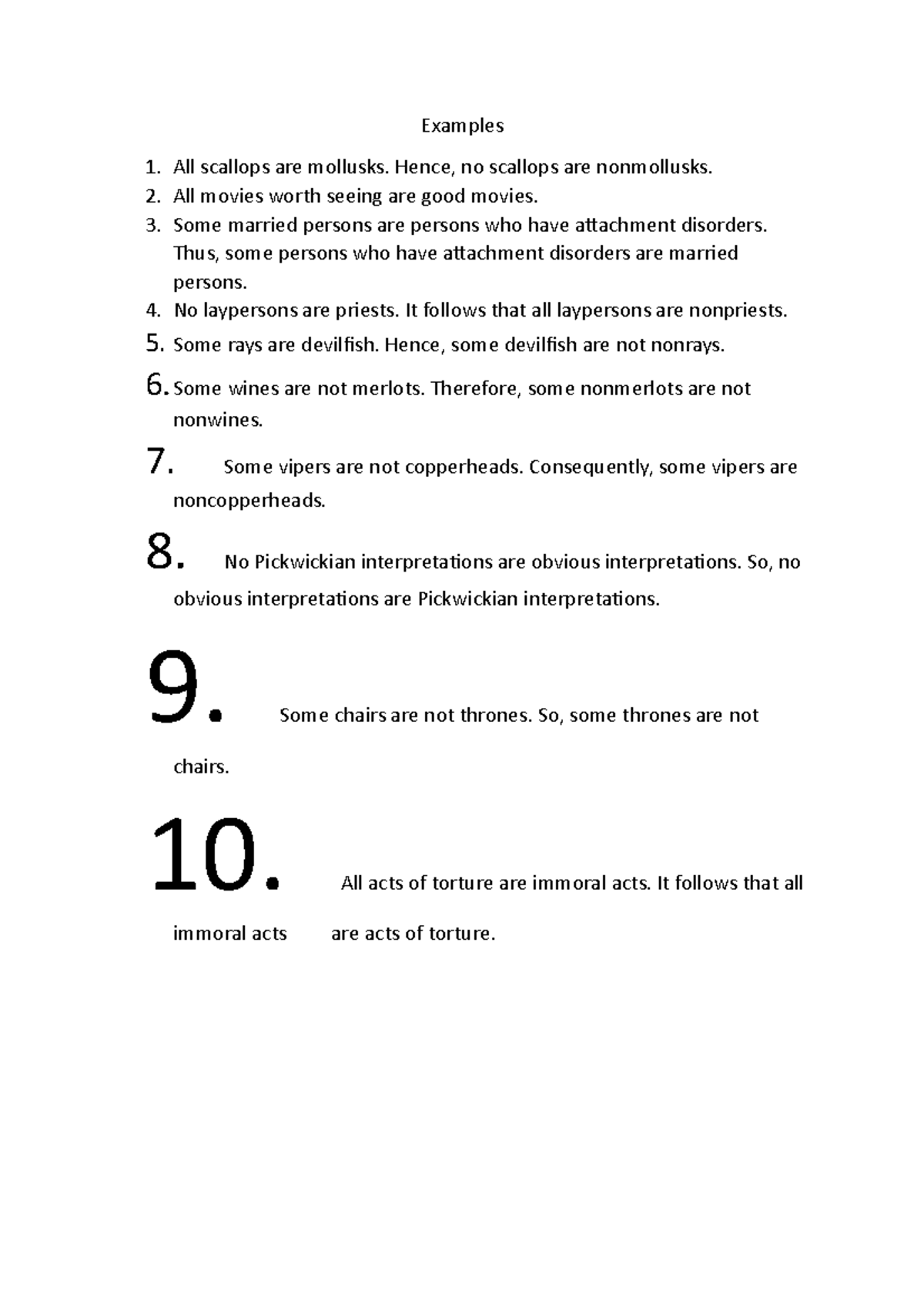 Examples 2 - Assignments to work - Examples All scallops are mollusks ...