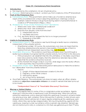 Class 20 – Good Faith Exception - Class 20 – Good Faith Exception ...