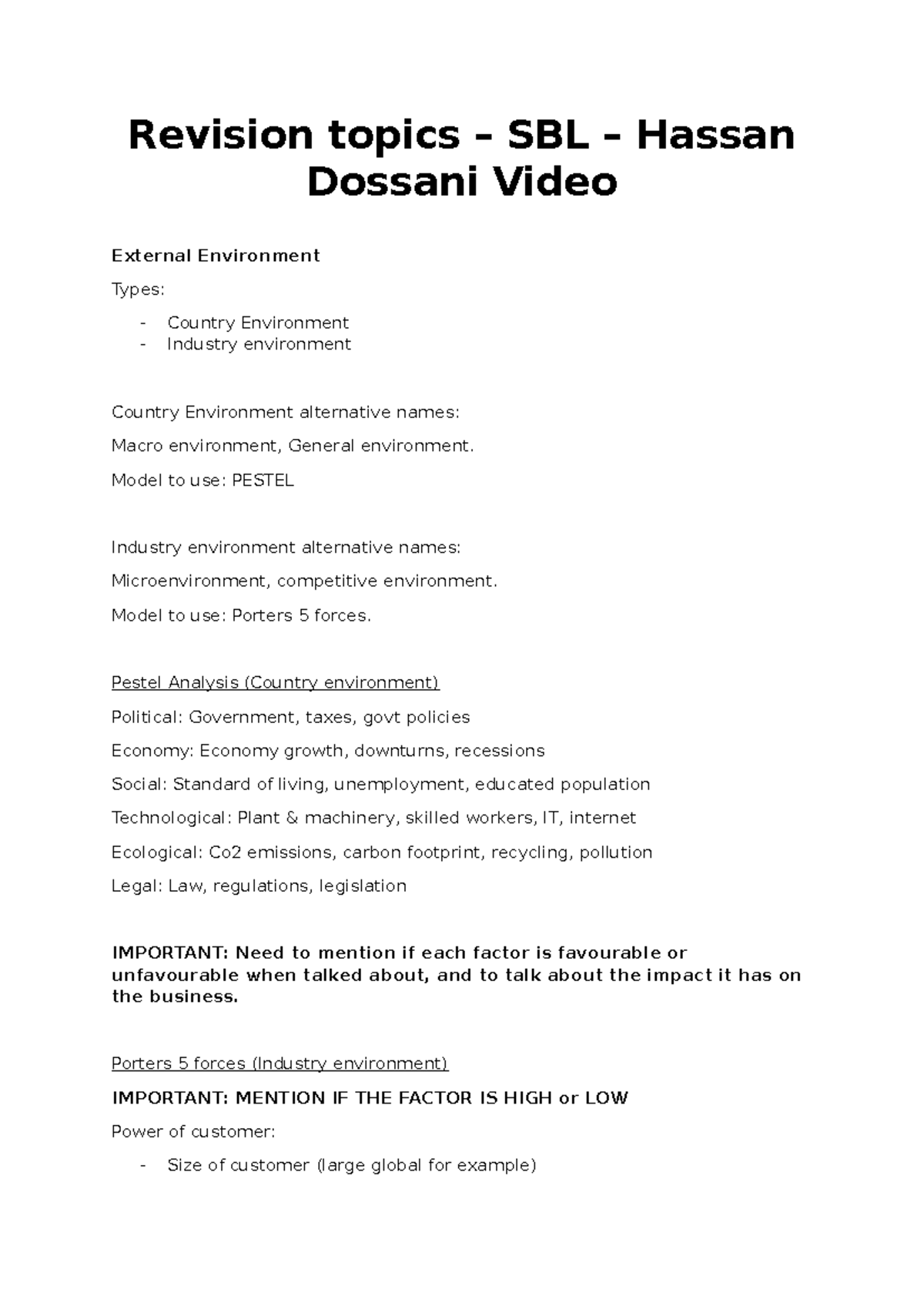 SBL Revision topics - notes - Revision topics – SBL – Hassan Dossani ...