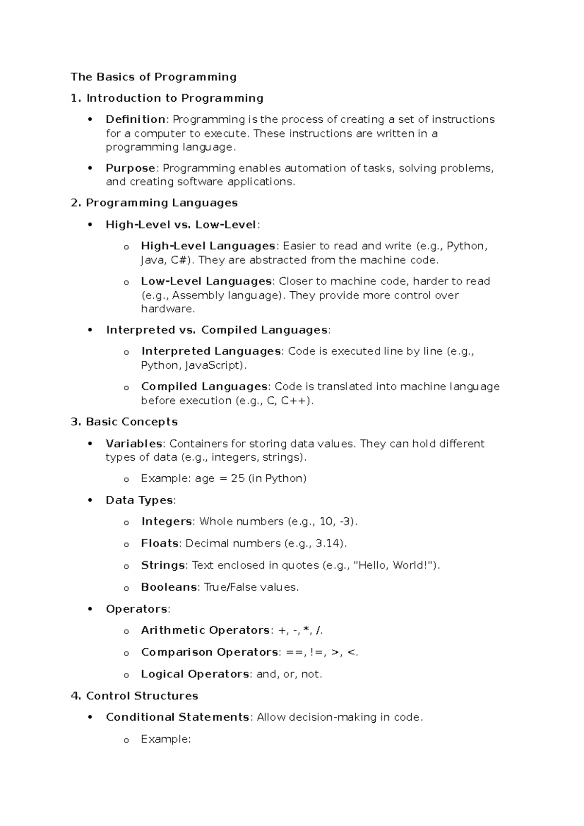 The Basics of Programming - Introduction to Programming Definition ...