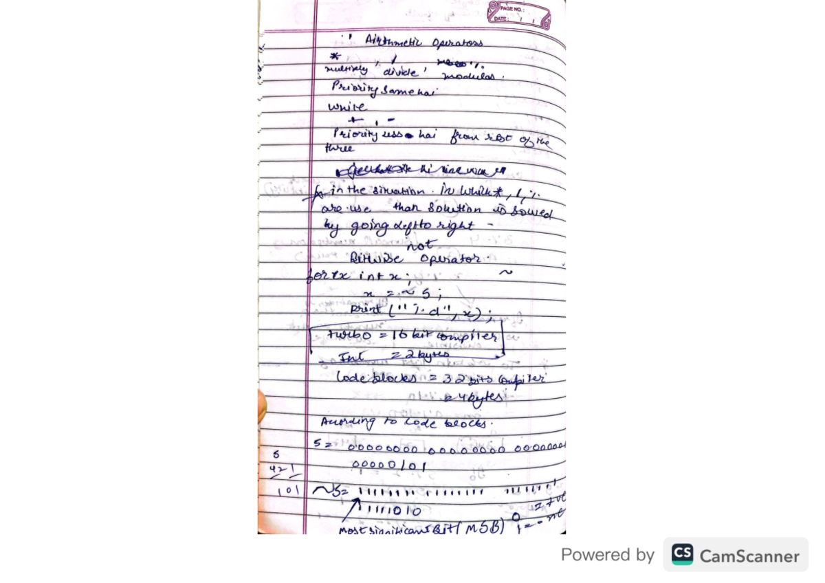 Arithmetic operations with practise part - O N PAGE NO.: DATE: O ...