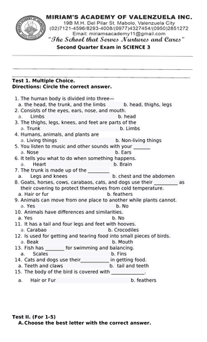 Second monthly test in English 5 Q2 - SECOND PERIODIC TEST IN ENGLISH V ...