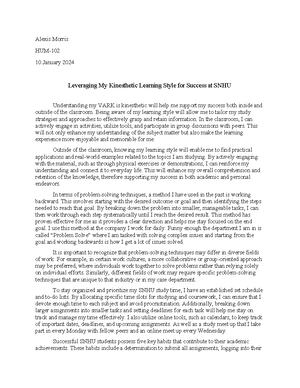 [Solved] Identify your learning style and explain how knowinglearning - Success Strat Online ...