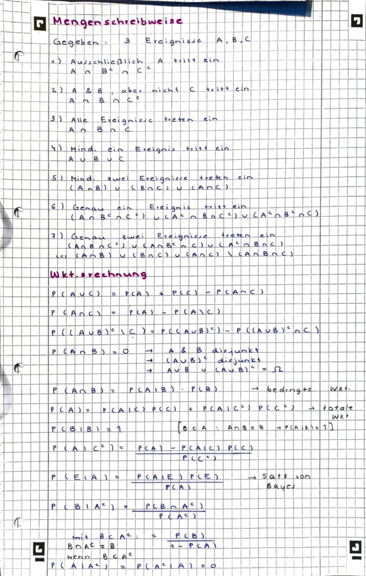 Zusammenfassung Statistik B Mengen, ZV, Tschebyscheff - · ~ 4-t-+- 1:i ...