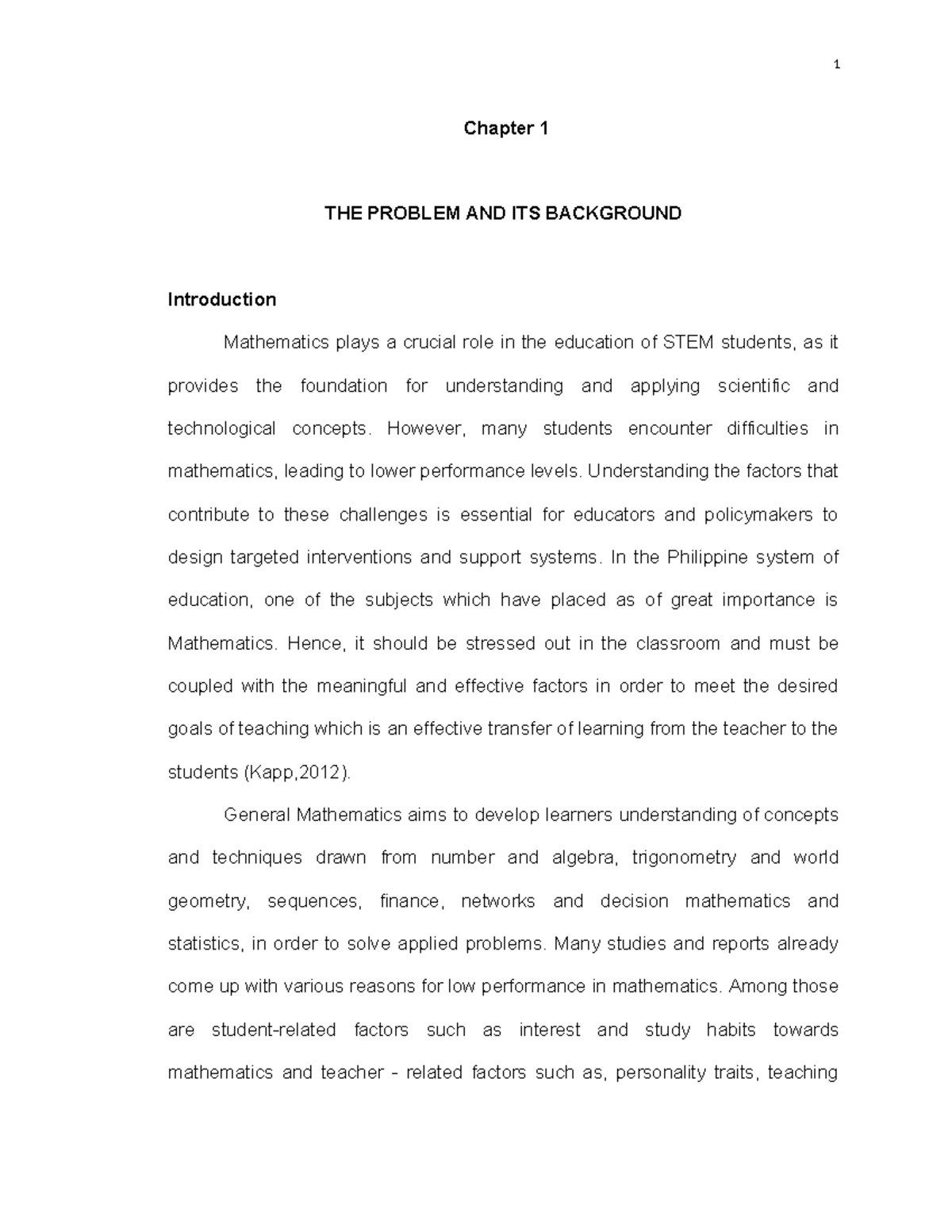Chapter 1 Revised Final - Chapter 1 THE PROBLEM AND ITS BACKGROUND ...