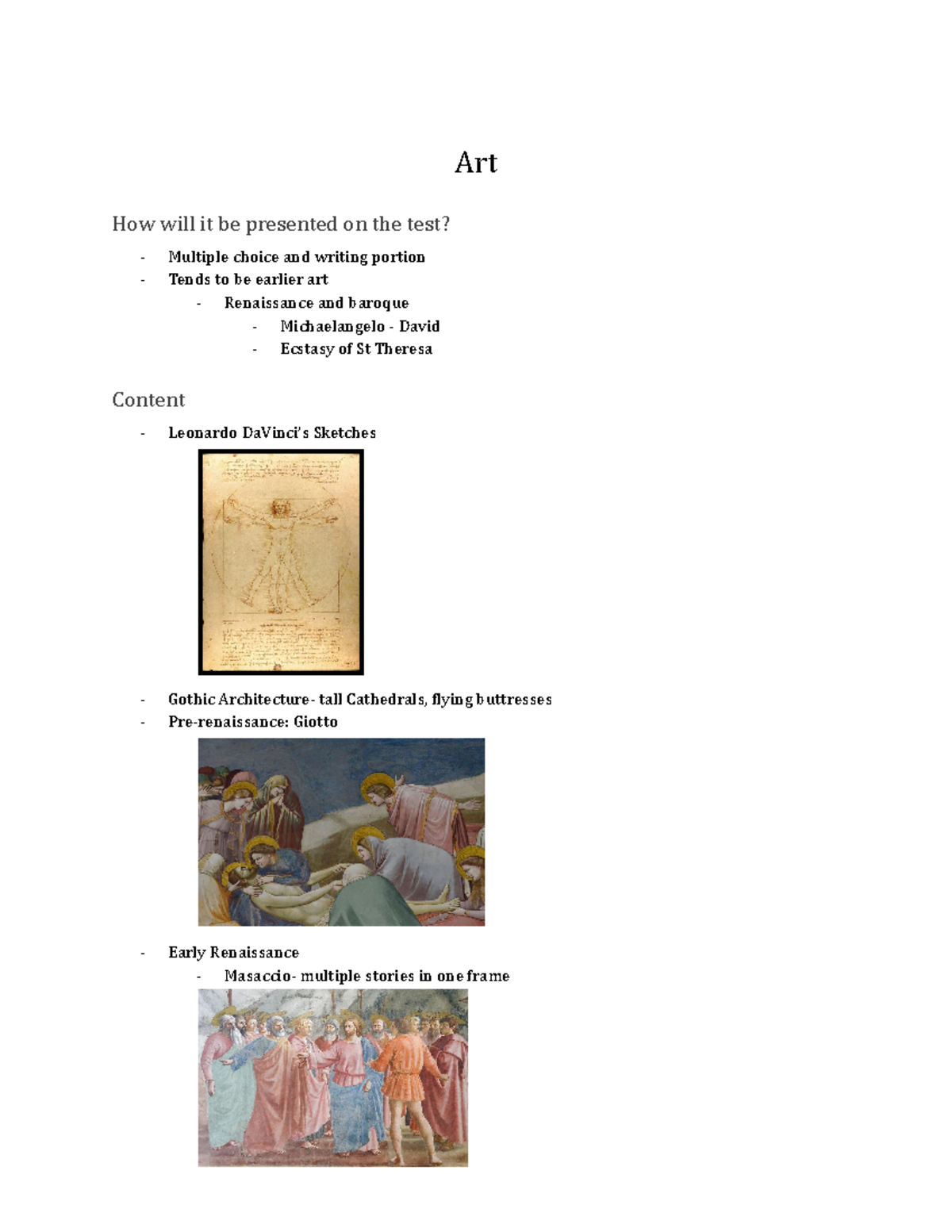 AP European History - Review - Art How will it be presented on the test ...
